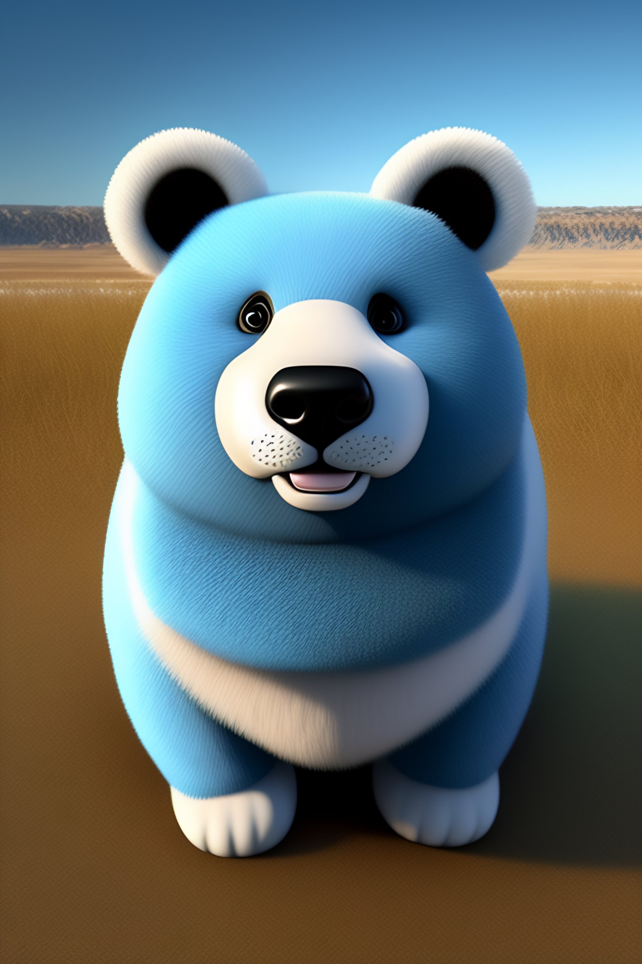 Lexica - Barnoo is a small, cute, loveable, furry blue bear with a big round face and round ears ...