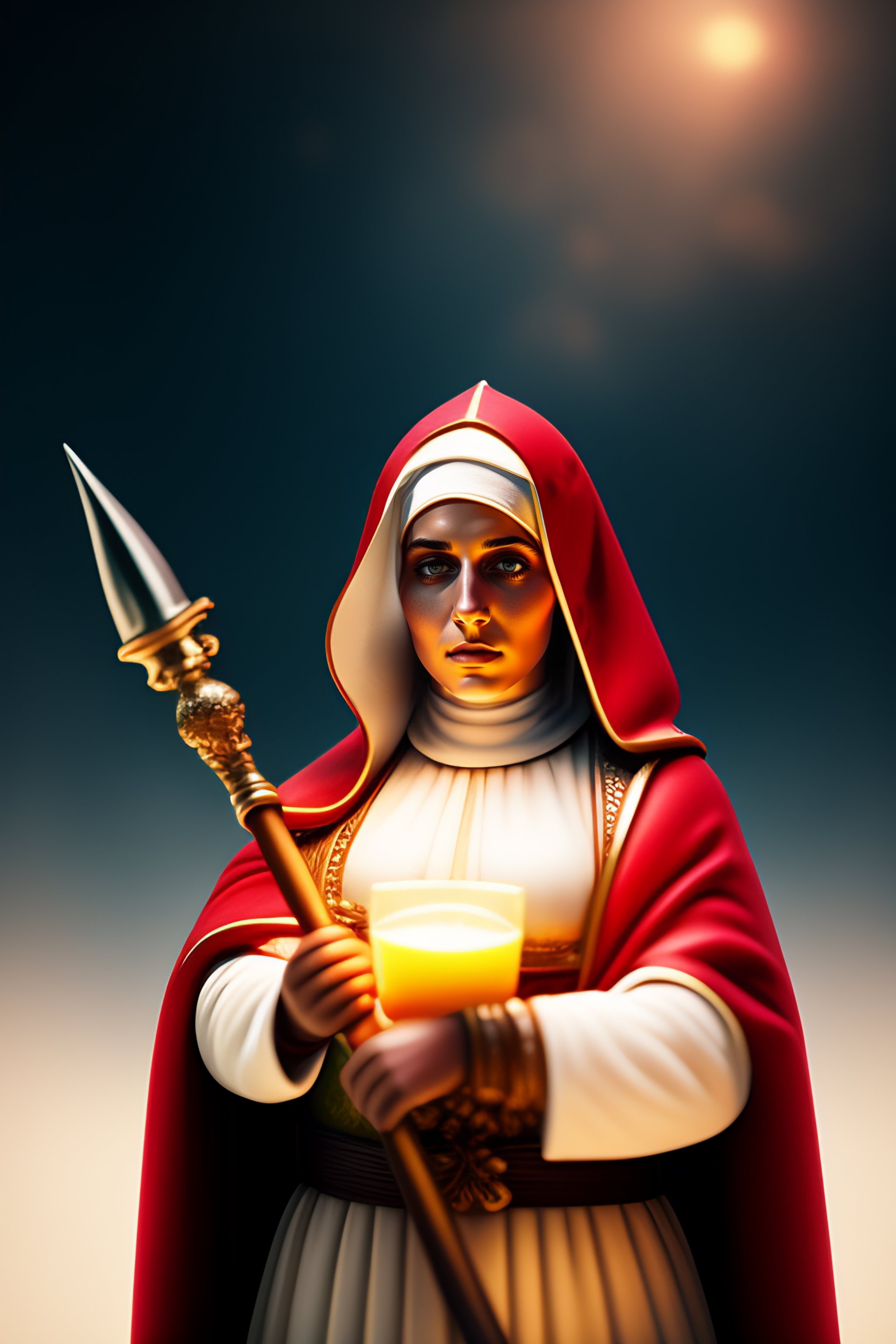 Lexica - Nun with weapon in hand, high quality, hyper realistic