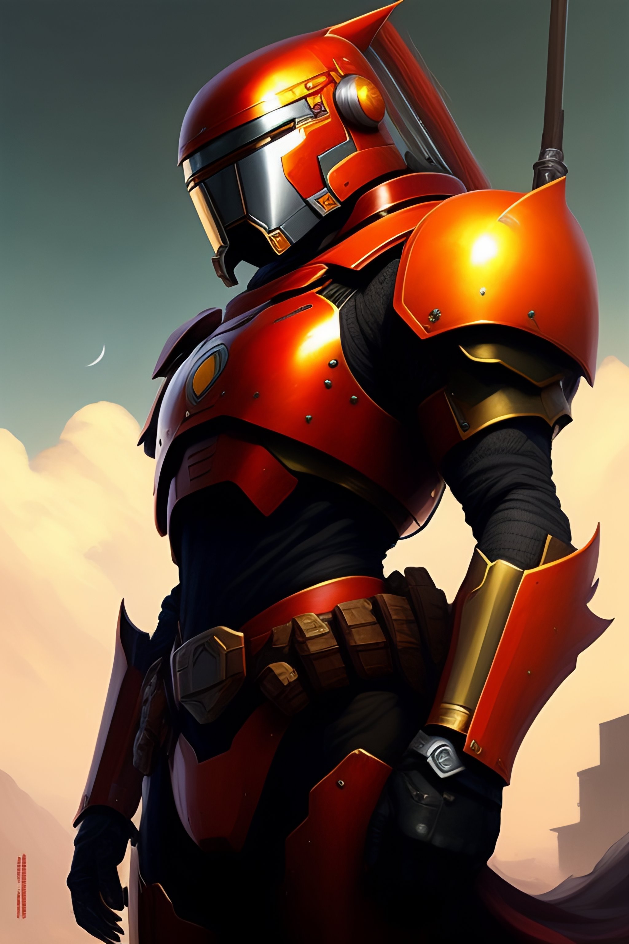 Lexica - Old man, red hair, Greg manchess portrait painting of armored ...