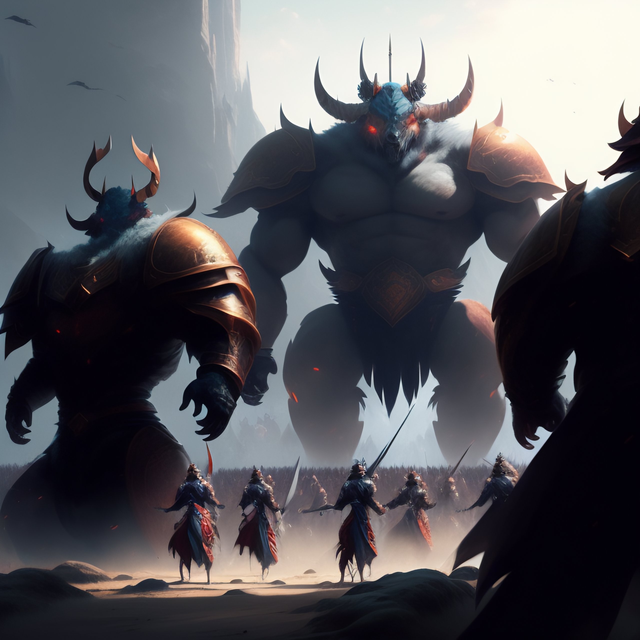 Lexica - A group of giant mostrous fomorians, battle formation, by greg ...