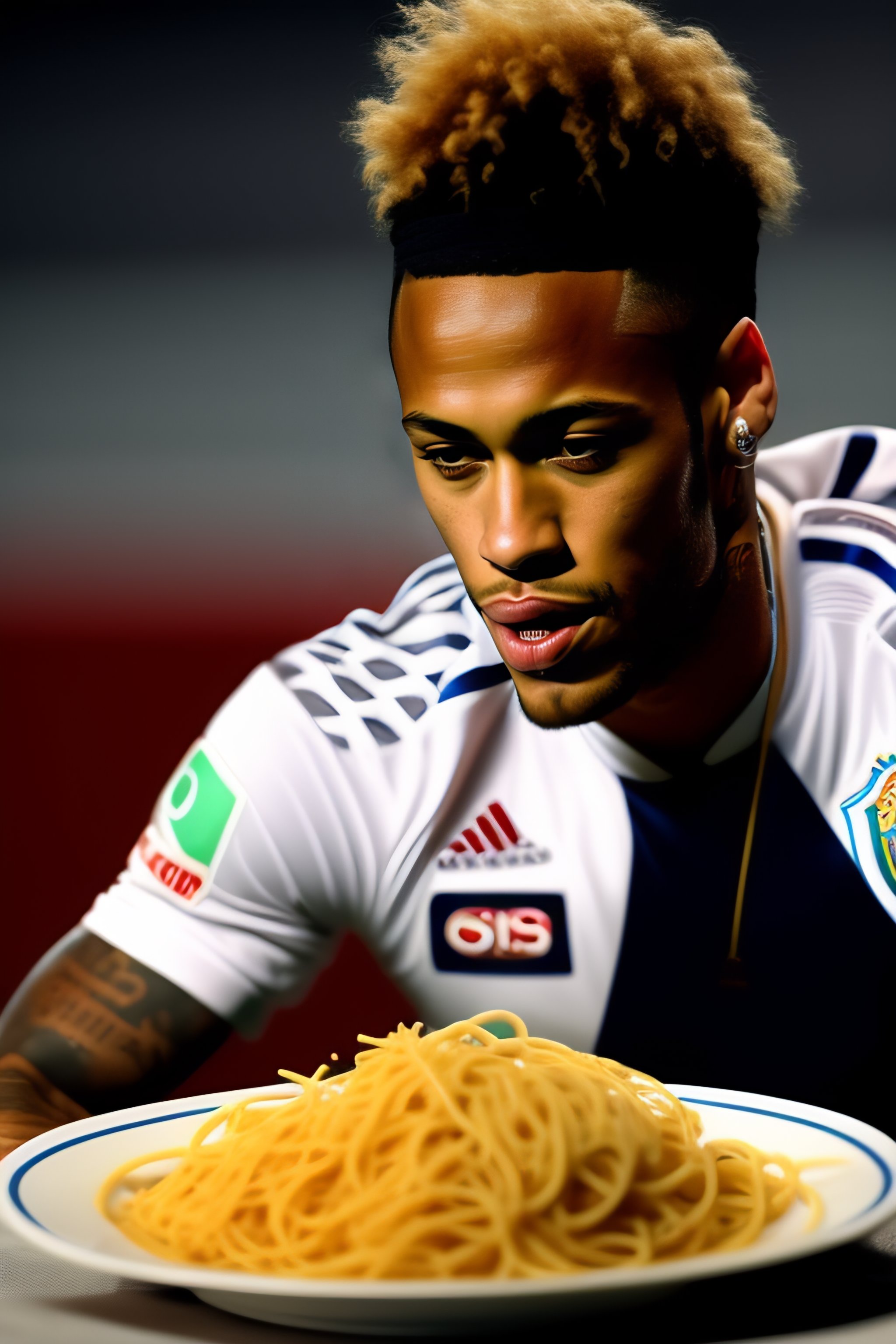 Lexica - Neymar eating pasta