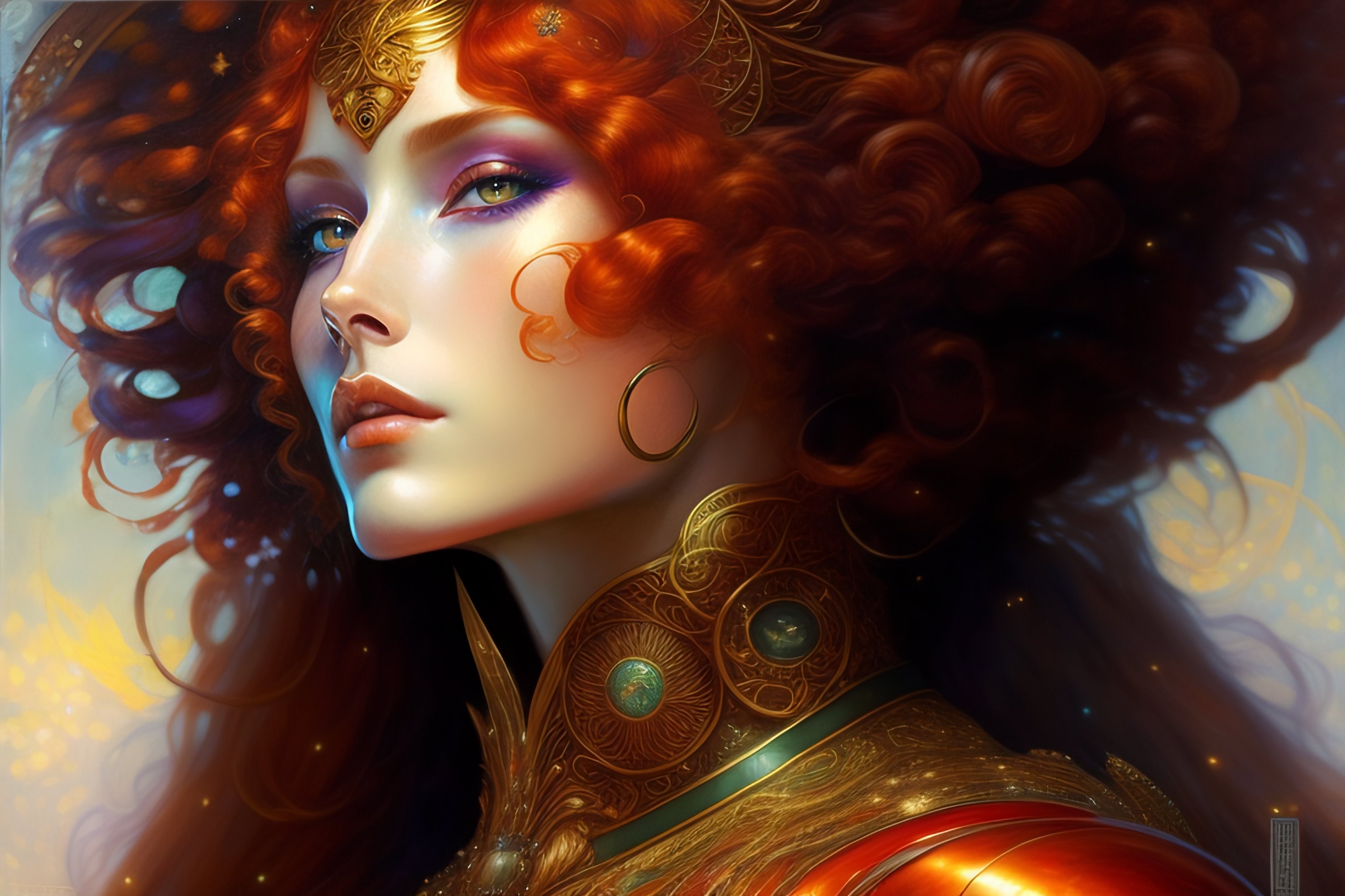 Lexica - Realistic detailed portrait of a beautiful futuristic CELTIc ...