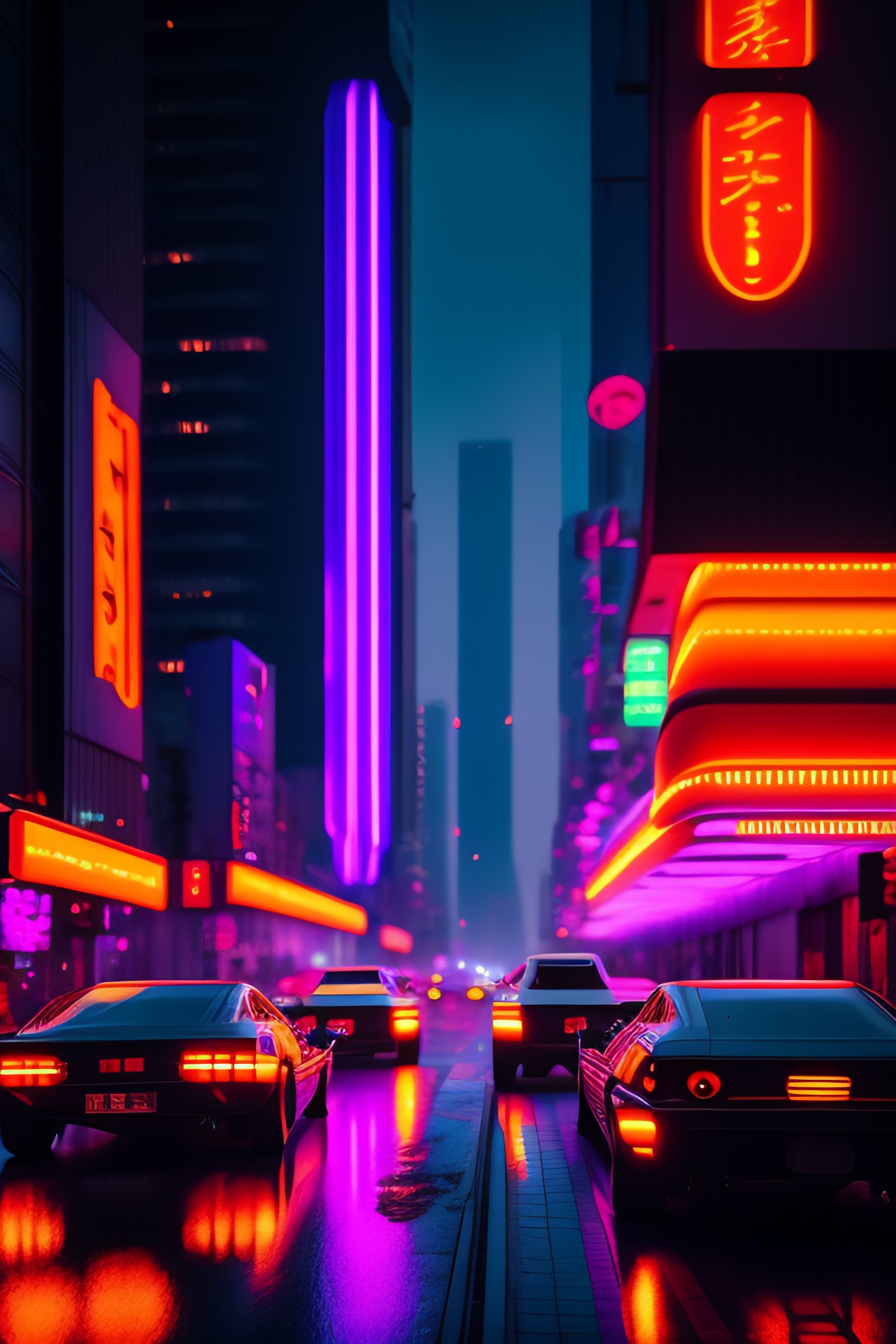 Lexica - Cyberpunk neo tokyo in early evening, establishing shot ...