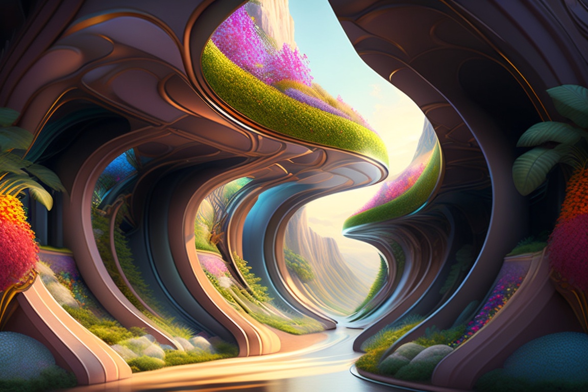Lexica - Futuristic landscape: extremely complex intersecting multi ...