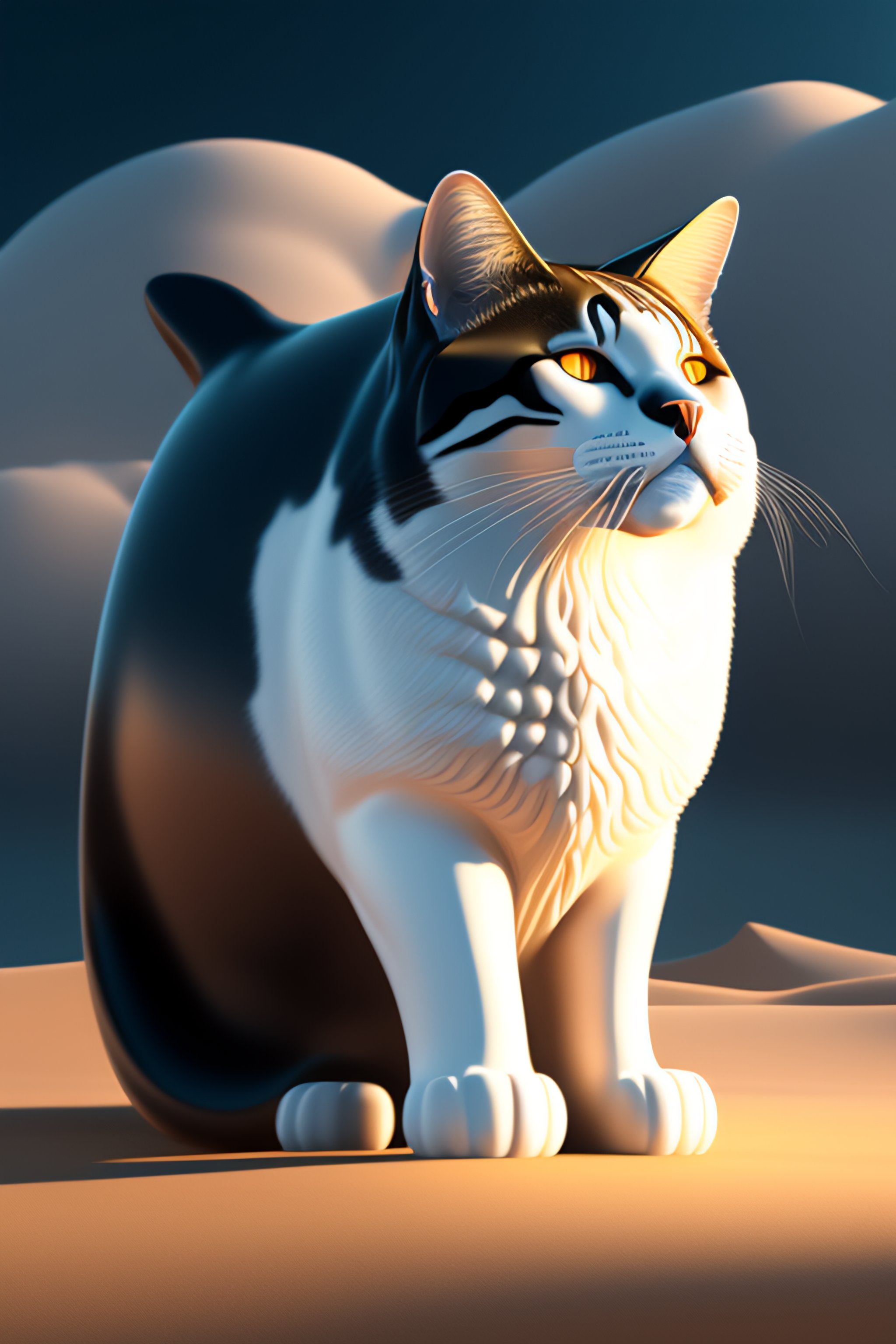 Lexica - Giant cat whale, 8k, centered, render 3d