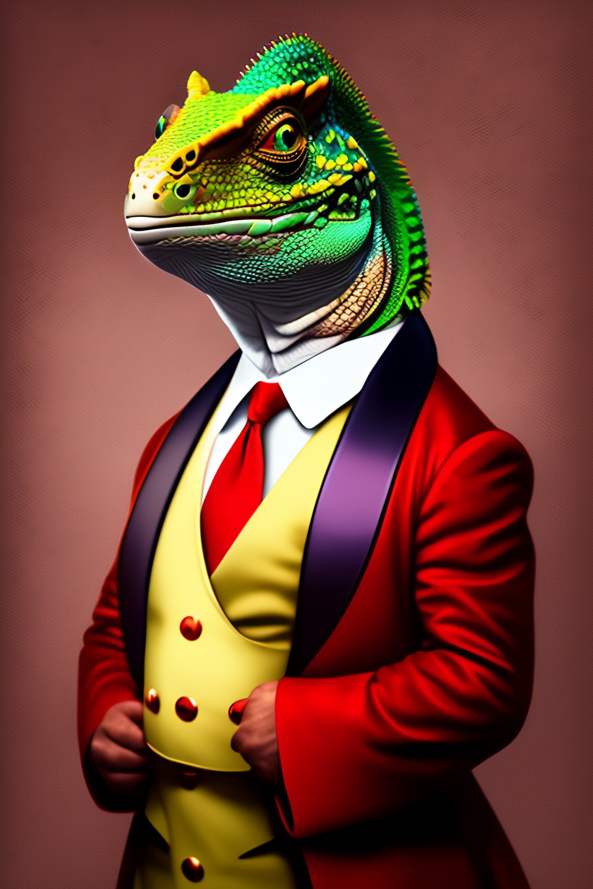 Lexica - A stern-looking lizard dressed as a librarian, digital art