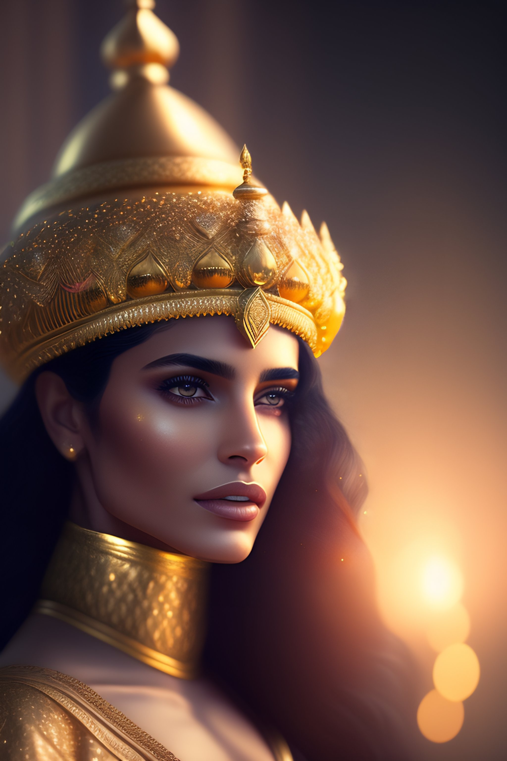 Lexica - Soft dreamy 8mm lens portrait of an arabic brama dev of a ...