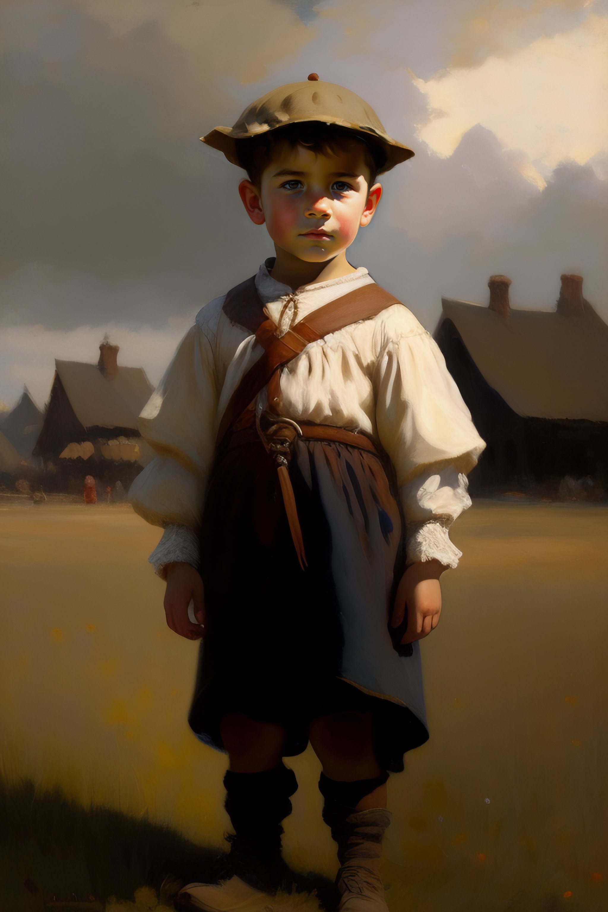 Lexica - A painting of peasant child, medieval clothing, by Jeremy Mann ...