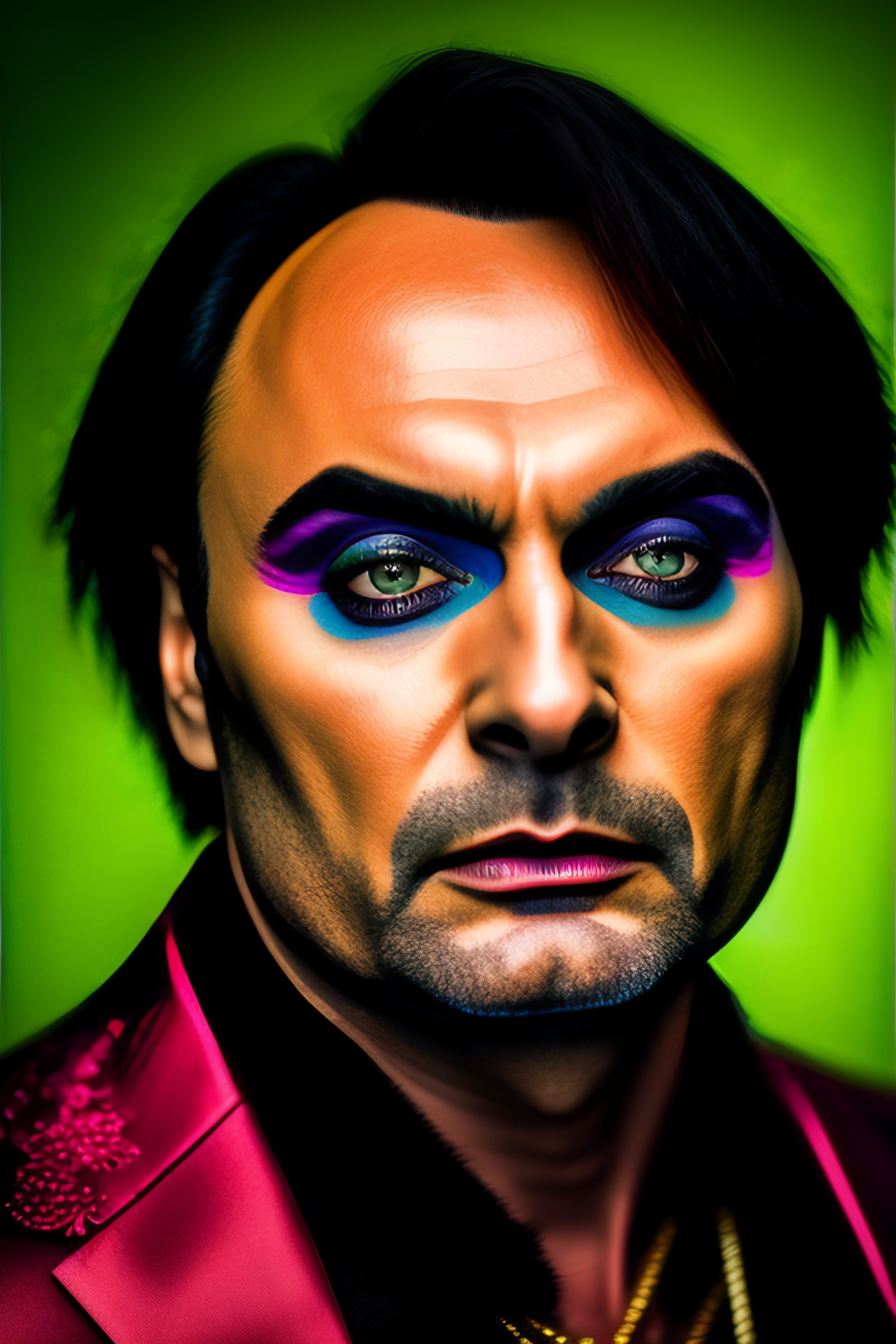 Lexica - (Retro noisy) Full shot color photo of Dani Filth, (((HDR Skin ...