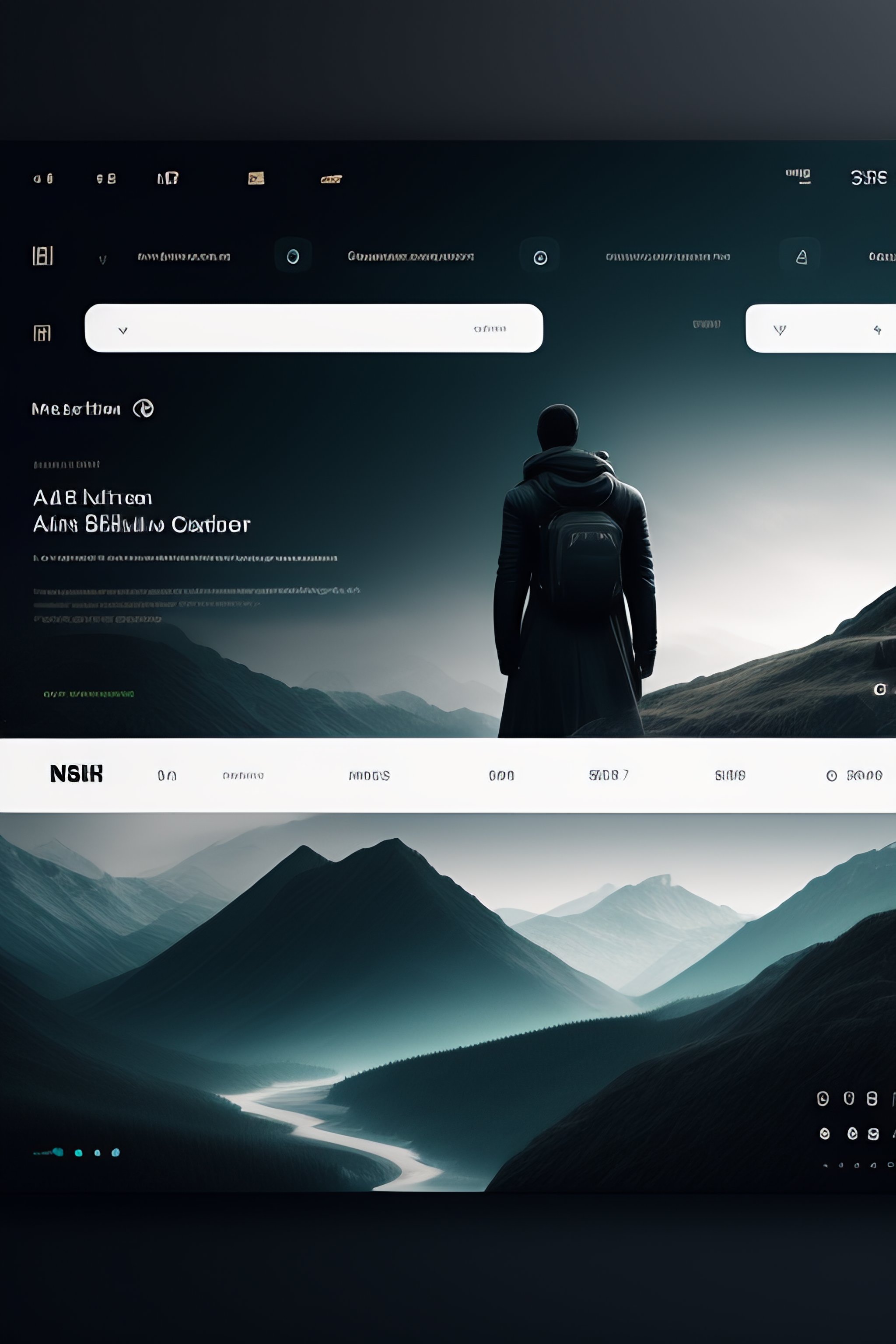 Lexica - A minimalist interface ux/ ui hud, 8 k, sleek black and white
