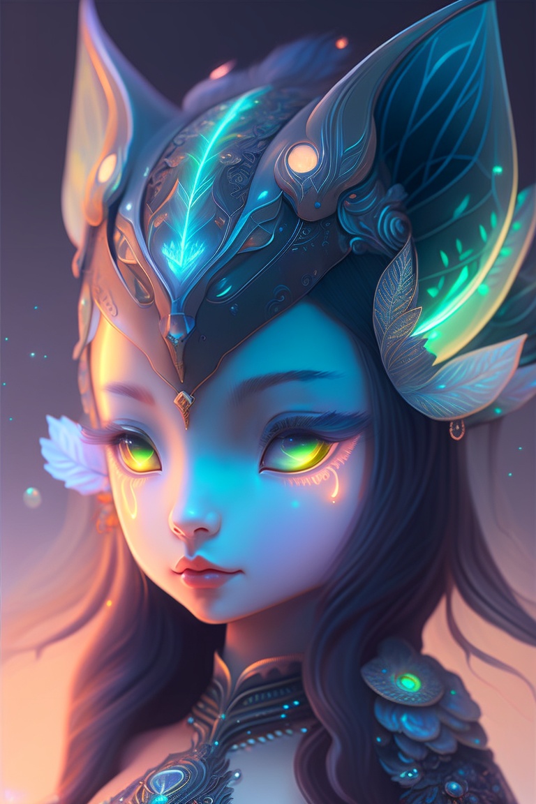 Lexica - Cute and darkness alien animal creature, glowing black fire, neon eyes, hoarfrost metal ...