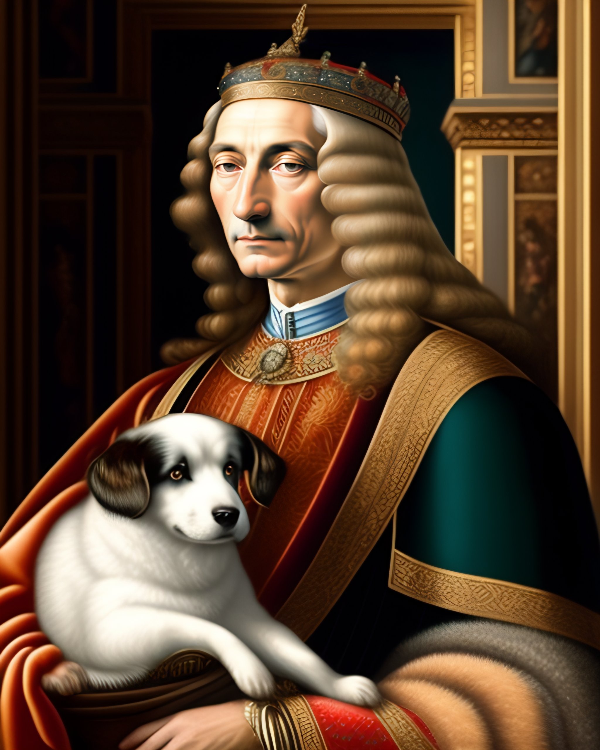 Lexica - Botticelli artwork emperor with dogs