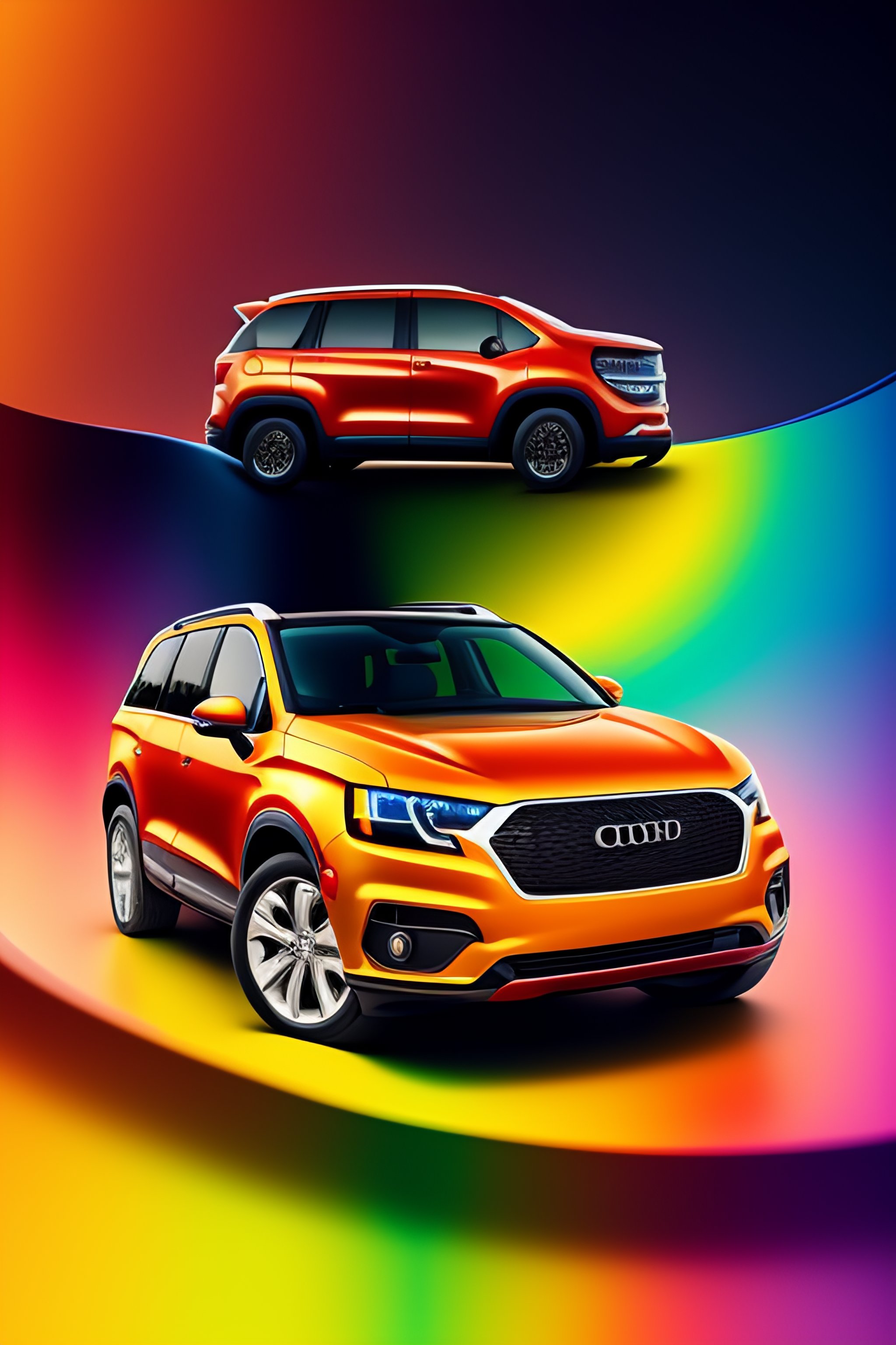 Lexica - A 4k advertising print ad of an SUV Fiar car, with a couple at ...