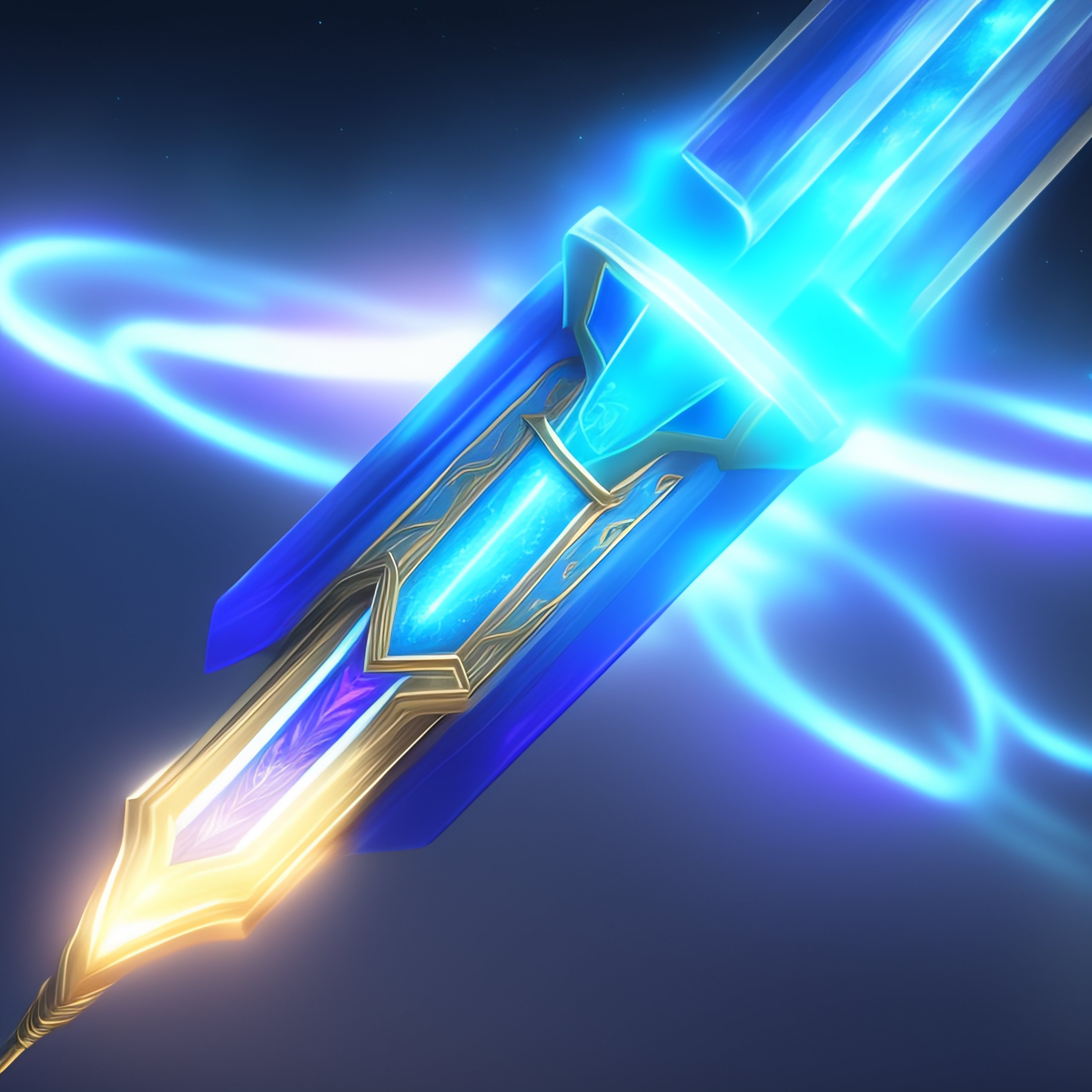 Lexica - /imagine A glowing, blue scepter that gives the wielder ...