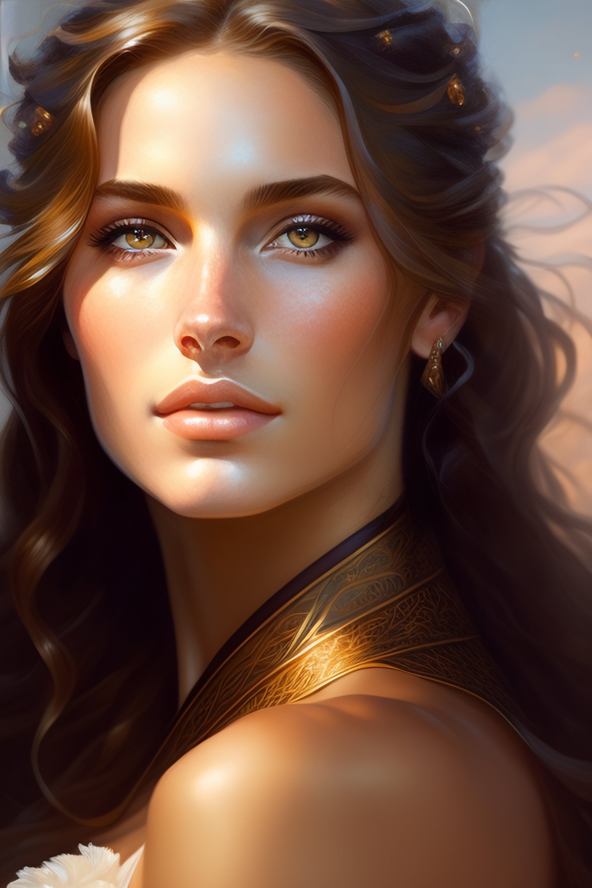 Lexica - Beautiful portrait of a beautiful princess, sparkling hazel ...