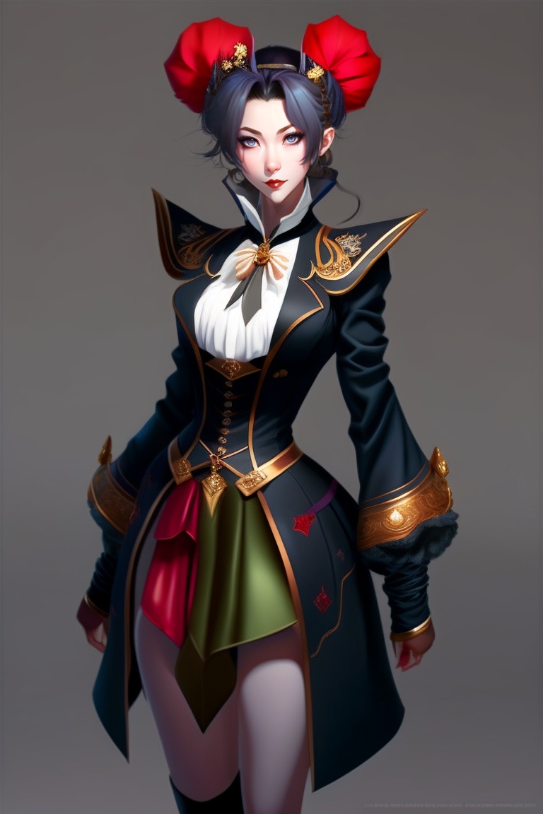 Lexica - Female clowness, villainess, face mask, smile, dark palette ...