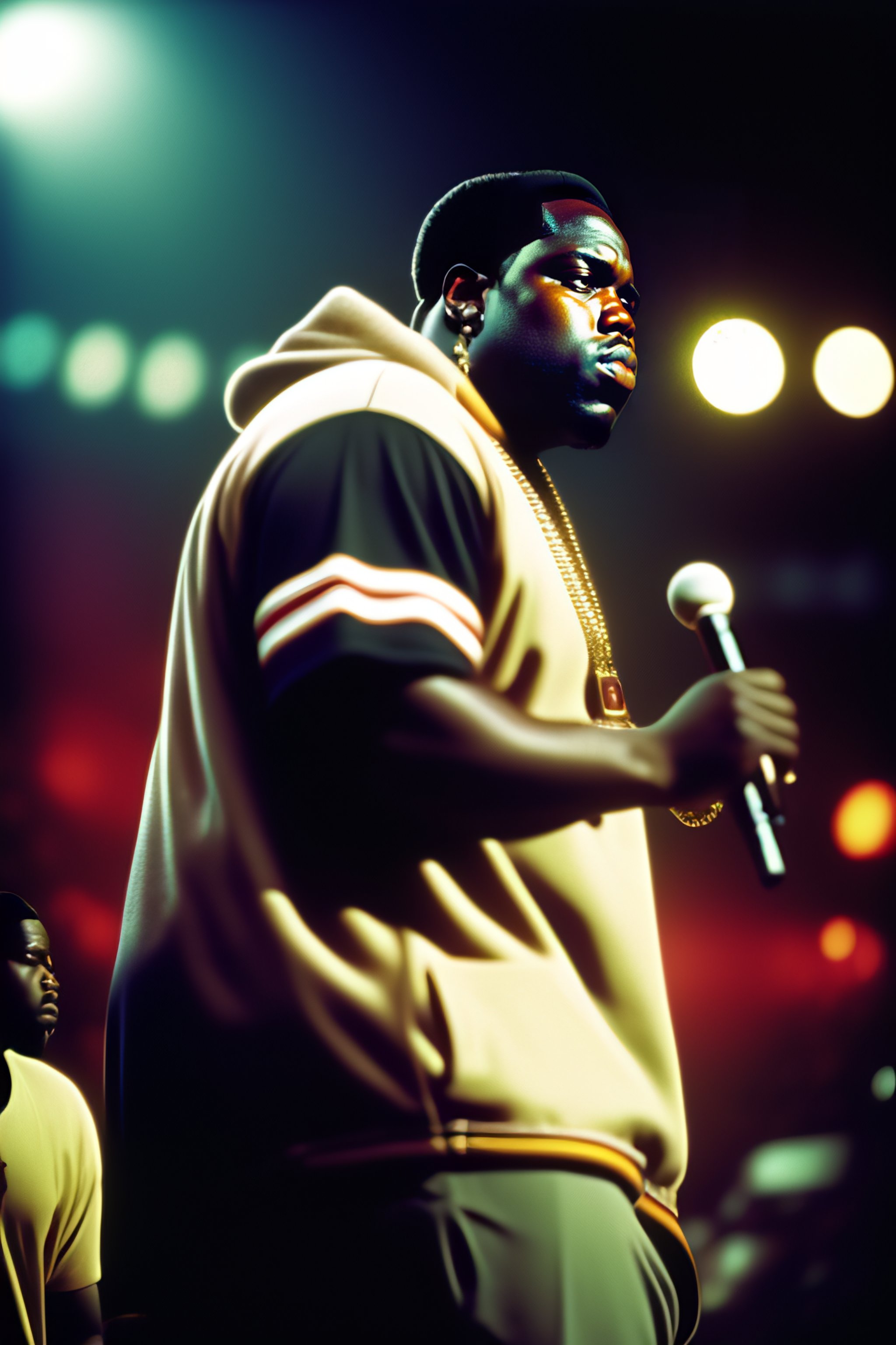 Lexica - Photograph, half body shot, portrait of the notorious b. i. g ...