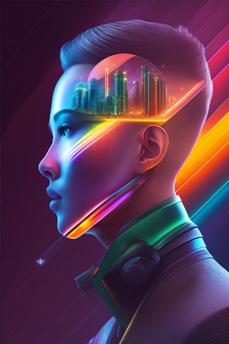 Lexica - Futuristic AI visualization: Design a profile picture that ...