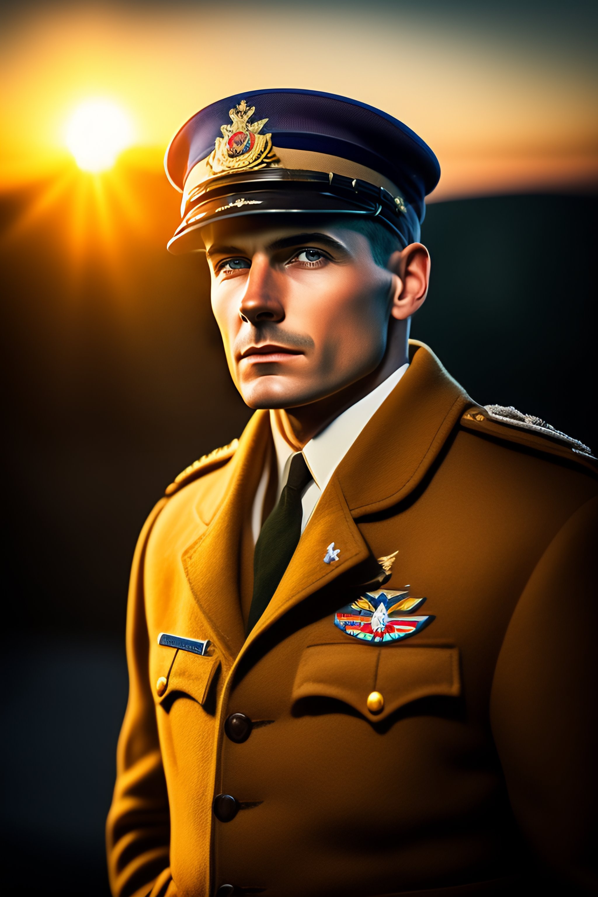 Lexica - Ww2, spitfire raf combat pilot, studio light, sunrise, weapon ...