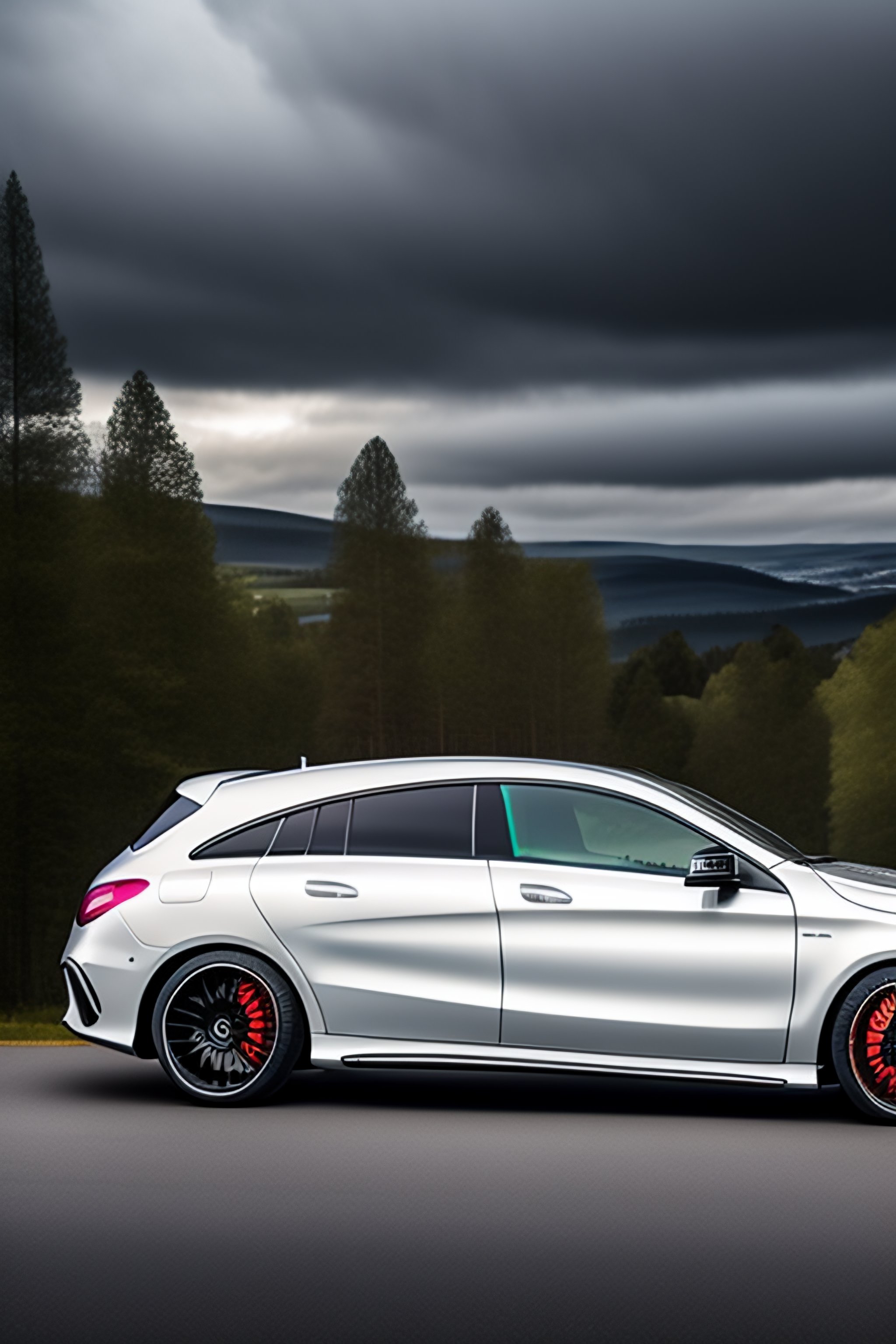 Lexica - Mercedes cla 35 amg shootingbrake in white drive in a small ...