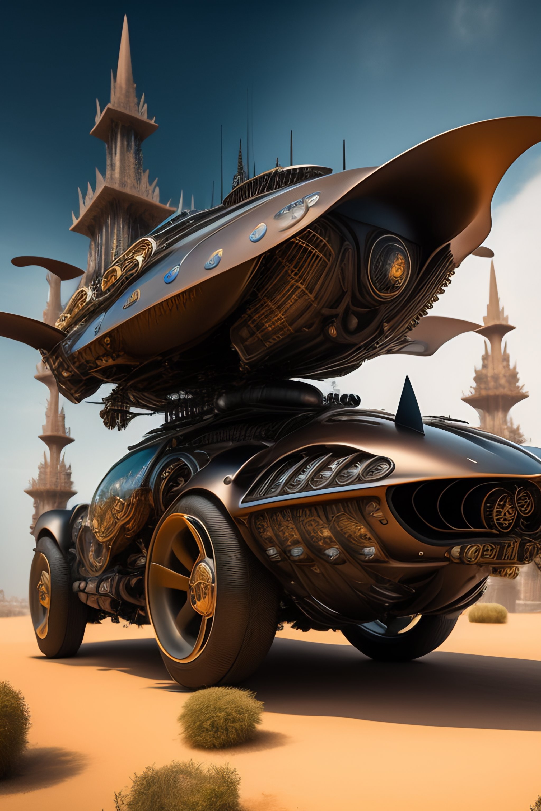 Lexica - Biomechanical steampunk batmobile reminiscent of fast ...