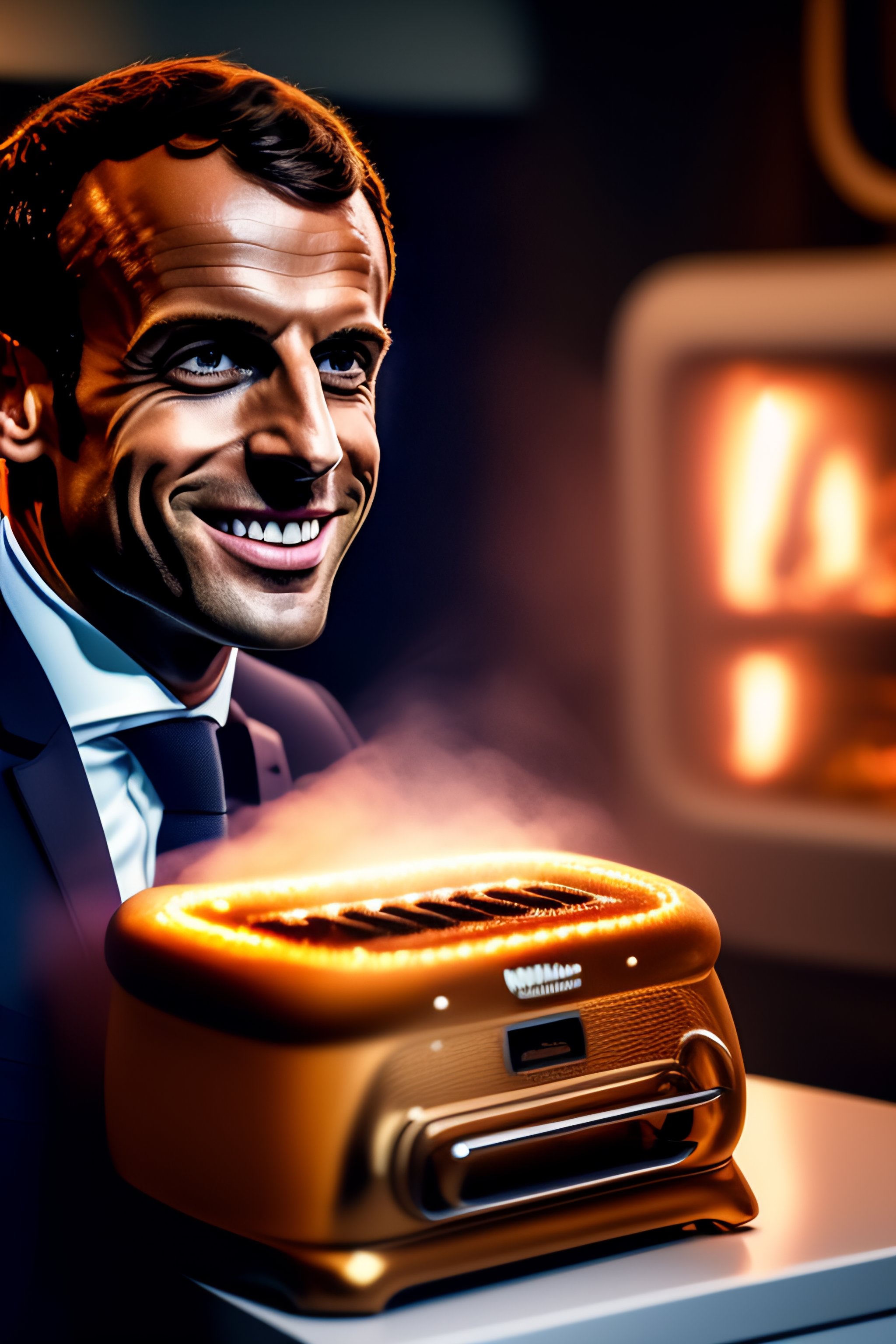 Lexica - Emmanuel Macron surprised putting his to hands inside a ...