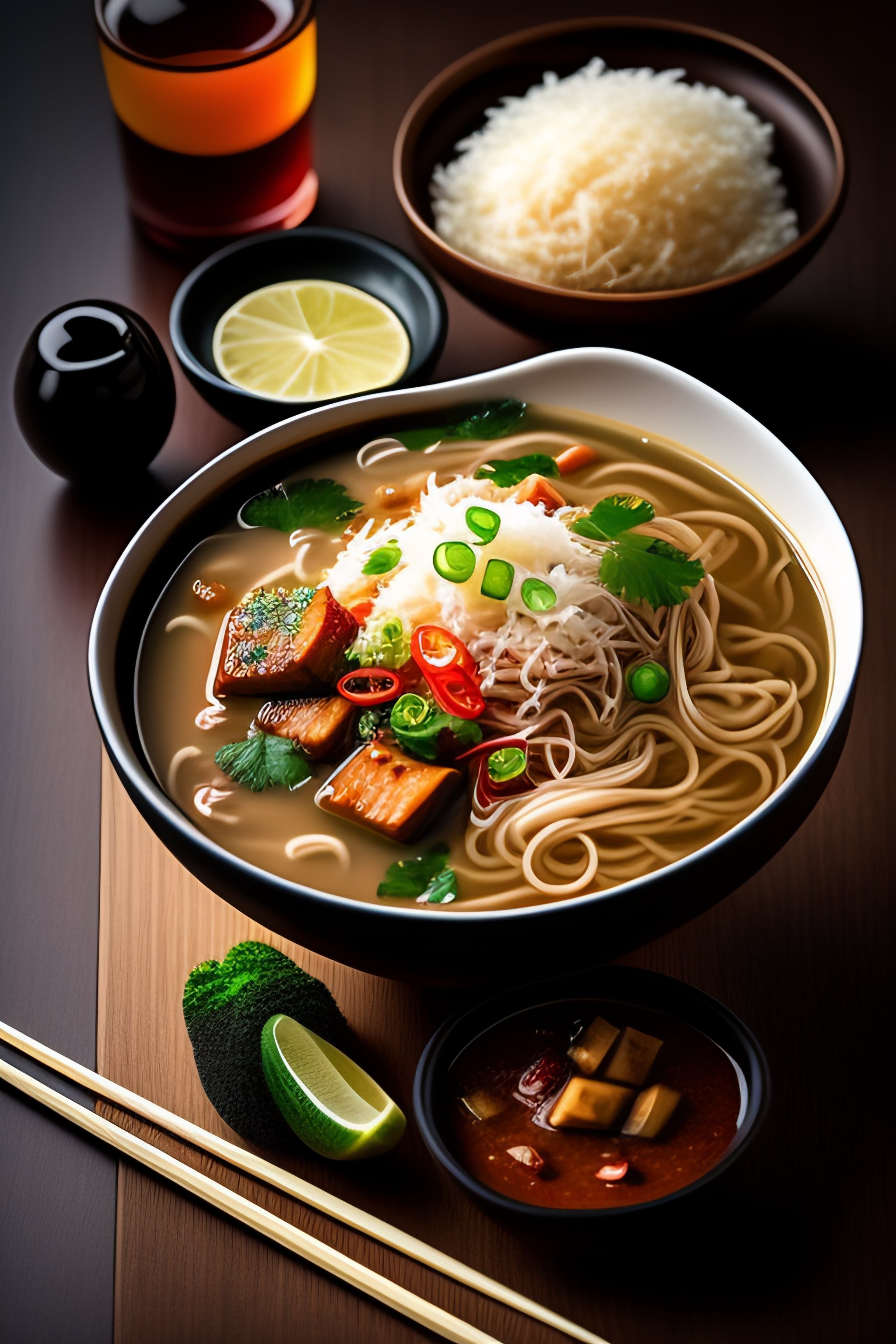 Lexica - An image of a traditional Asian dish, such as pho, pad thai ...