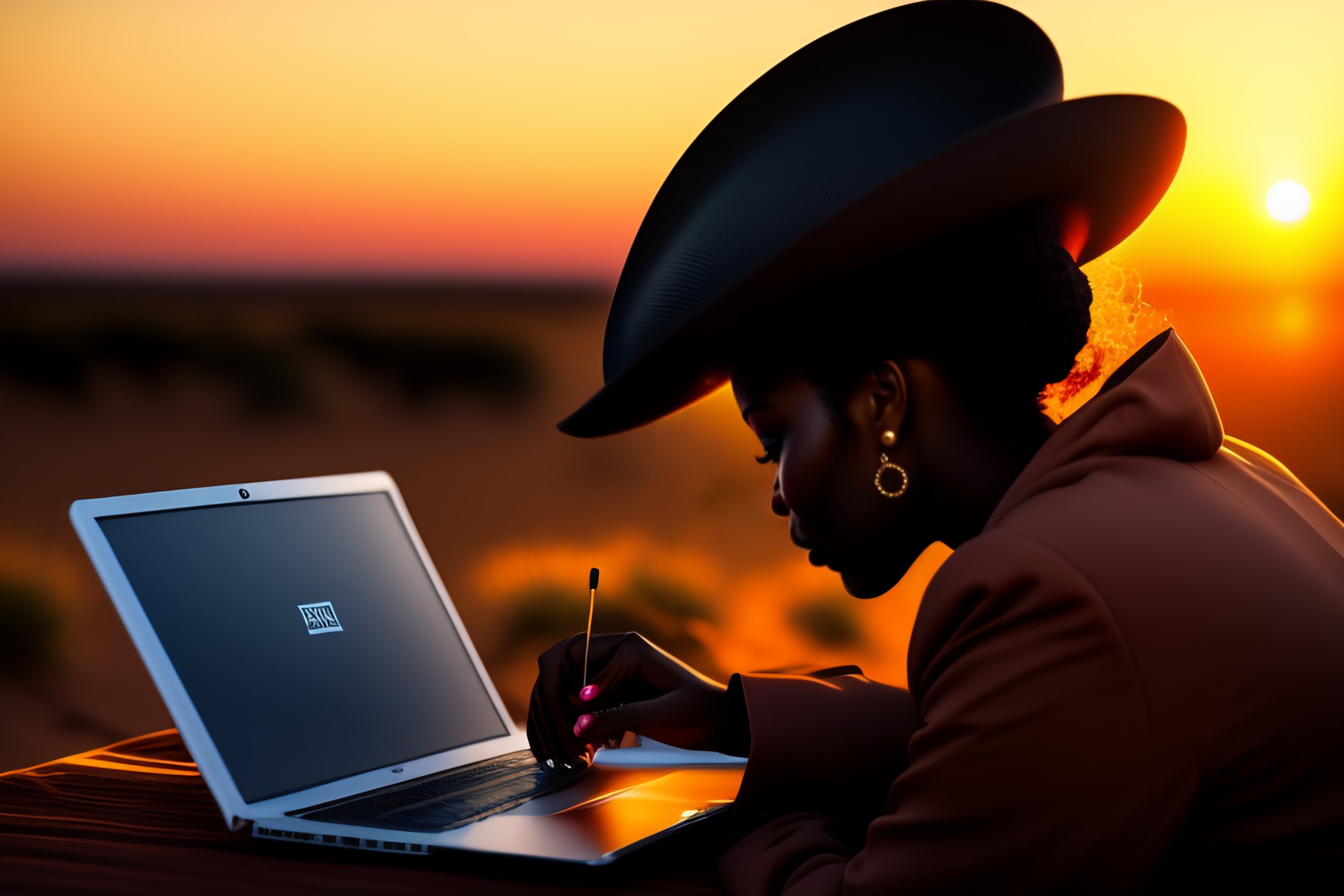 Lexica - African female software developer with a hat made of cheese ...