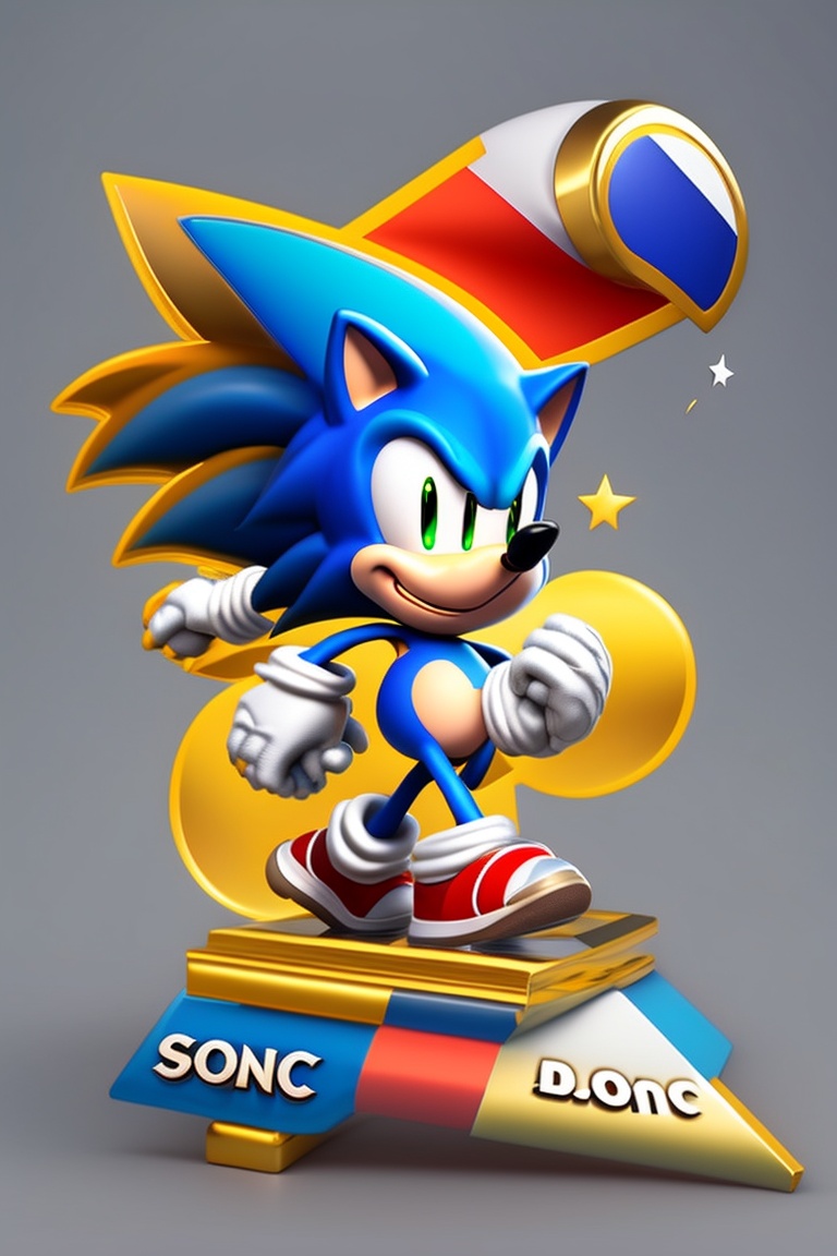 Lexica - Sonic from the game, NFT style and dollar on the background