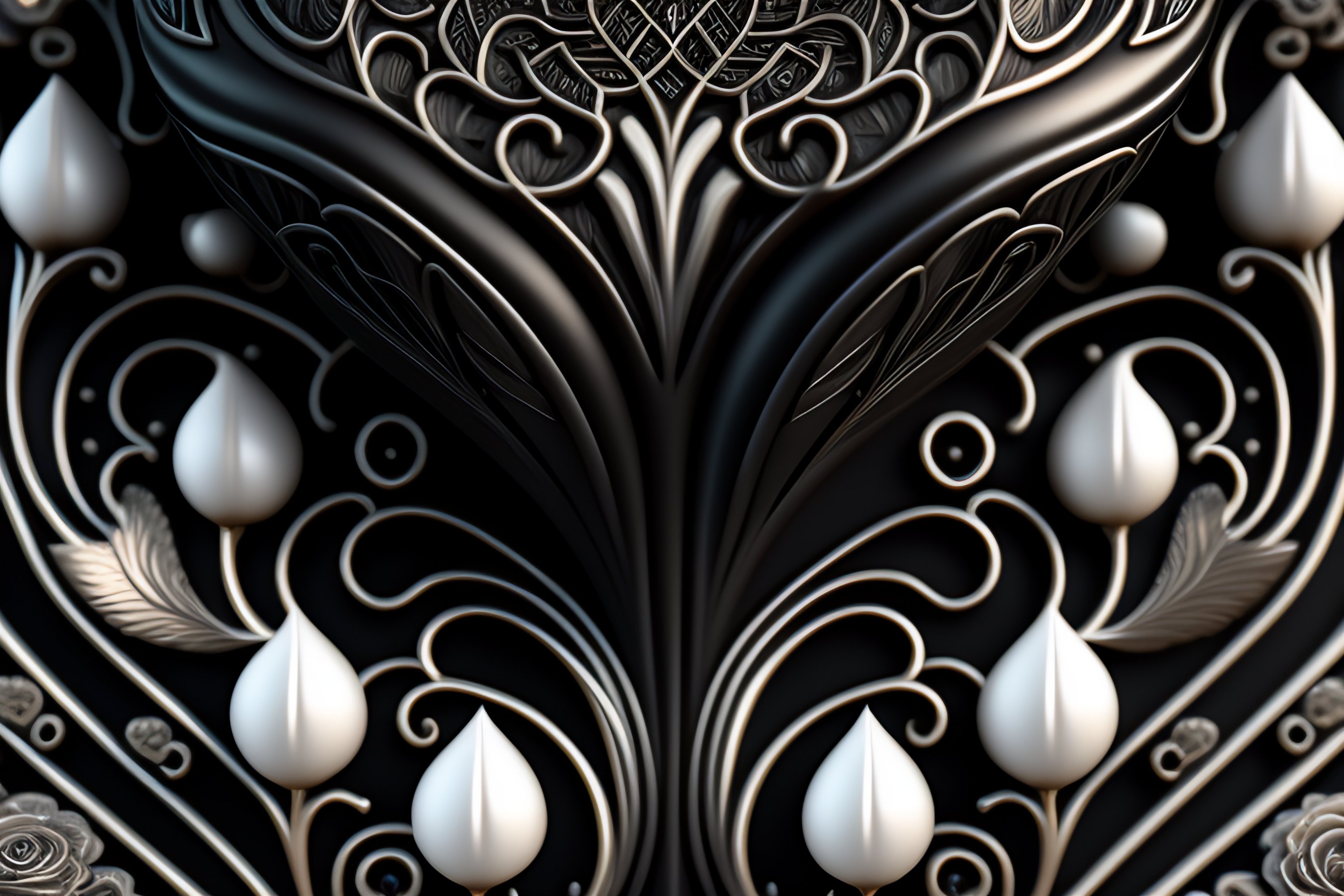 Lexica - Mythical dreamy black and white organic bio - mechanical spinal ribbed profile portrait ...