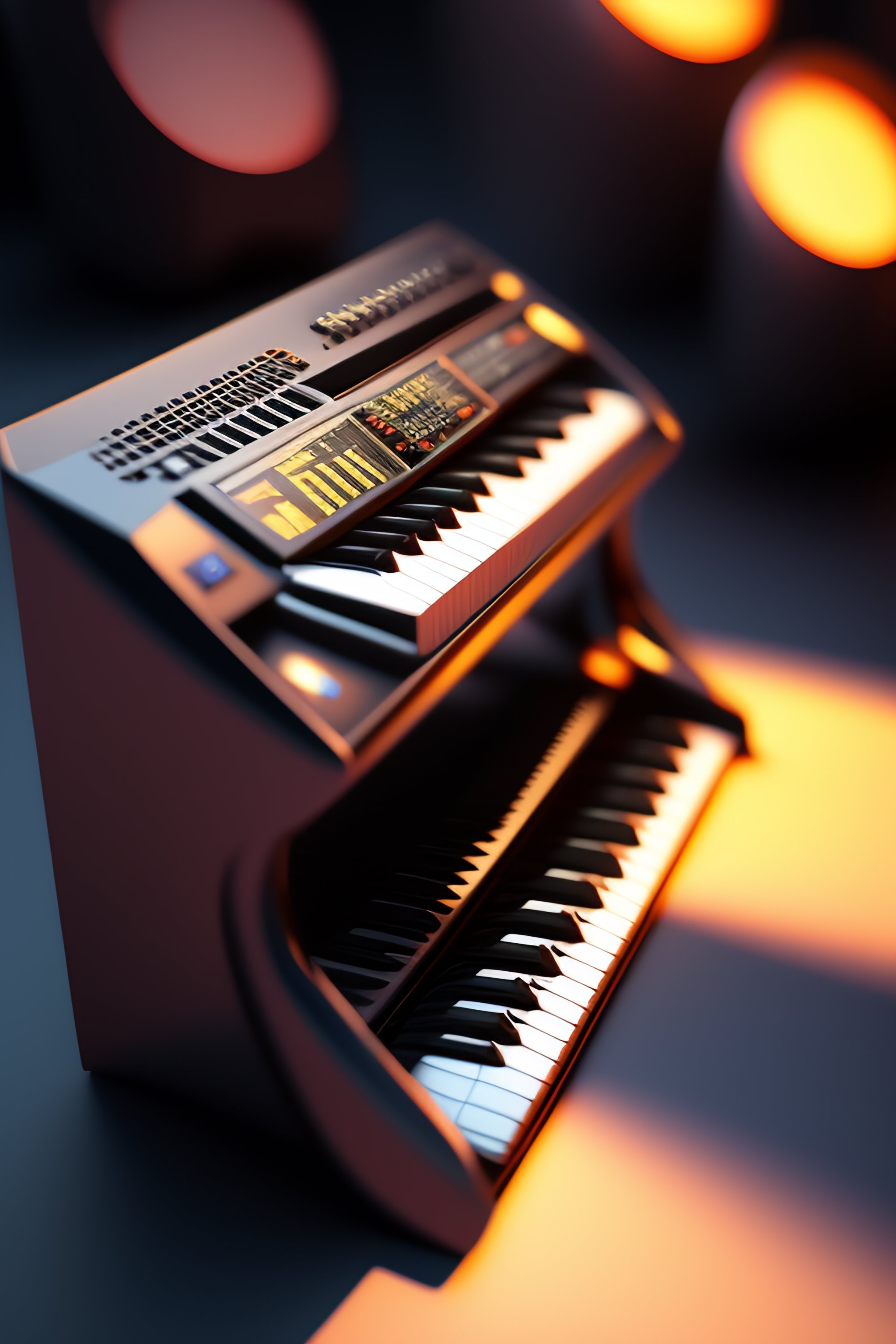 Lexica - Left-handed piano synthesizer, only keyboard, 3d isometric ...