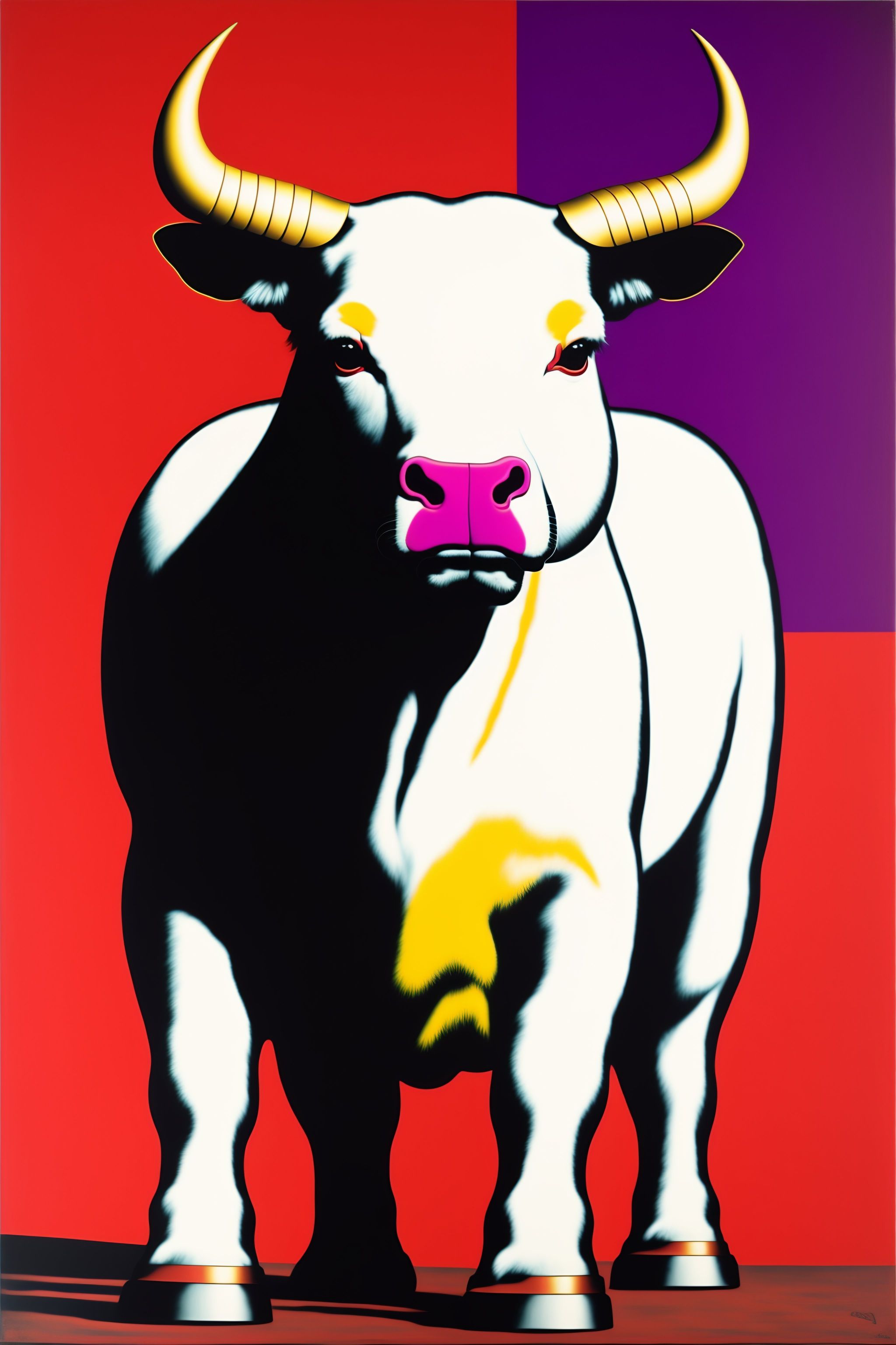 Lexica - La ubre blanca as charging bull from wall street, andy warhol