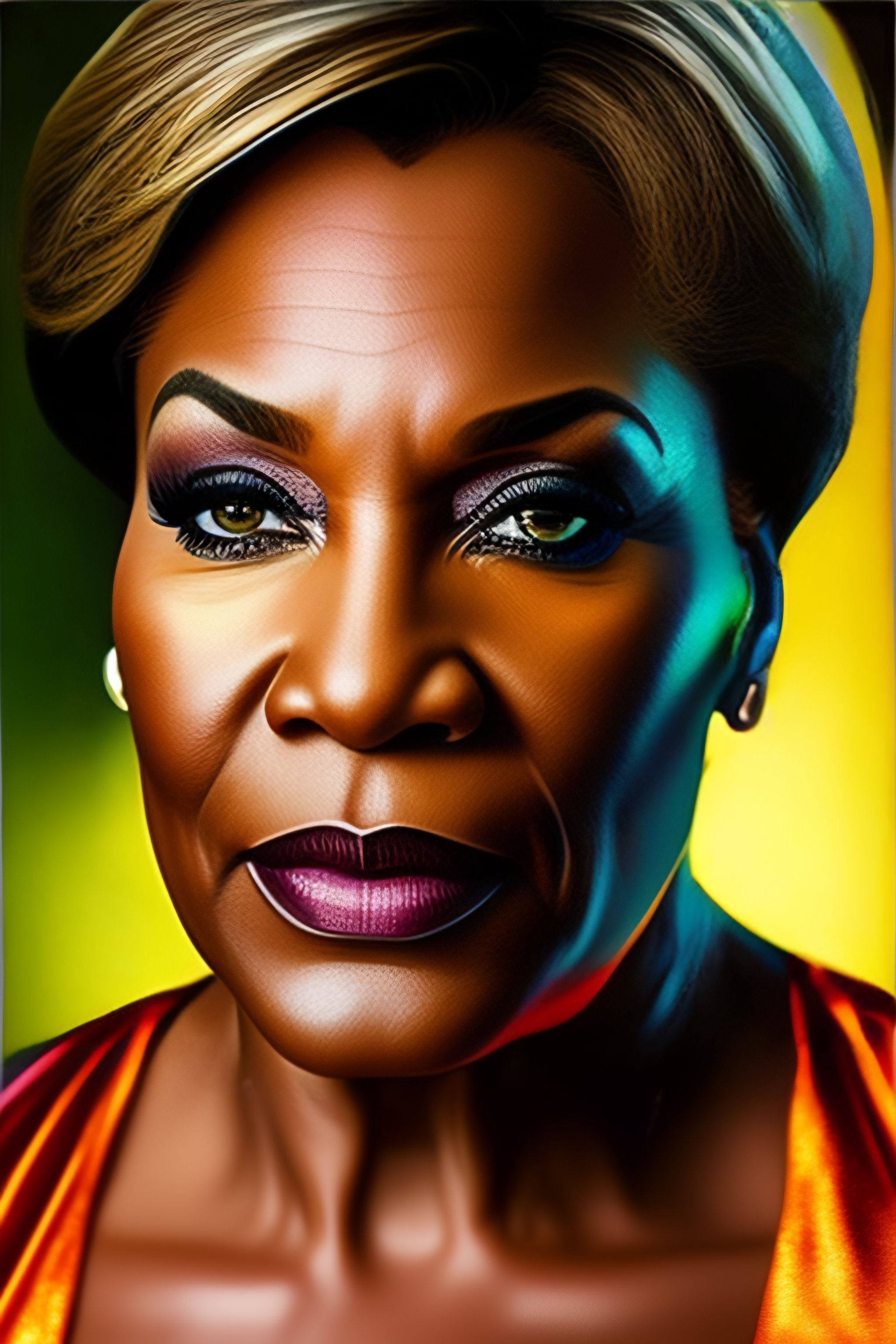 Lexica - Hyperrealistic oil painting showing a face mix of angela ...