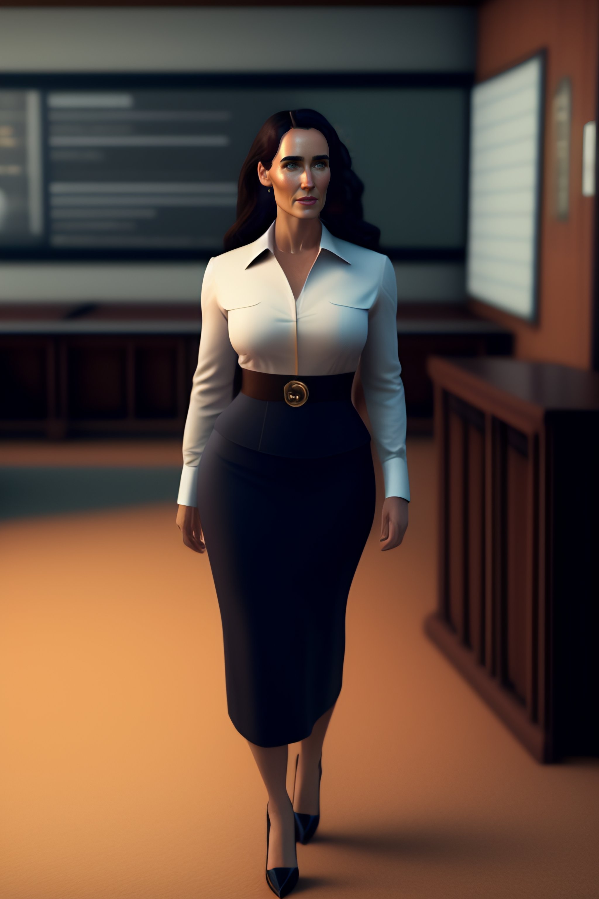 Lexica - Jennifer Connelly as a beautiful school teacher, wearing tight ...