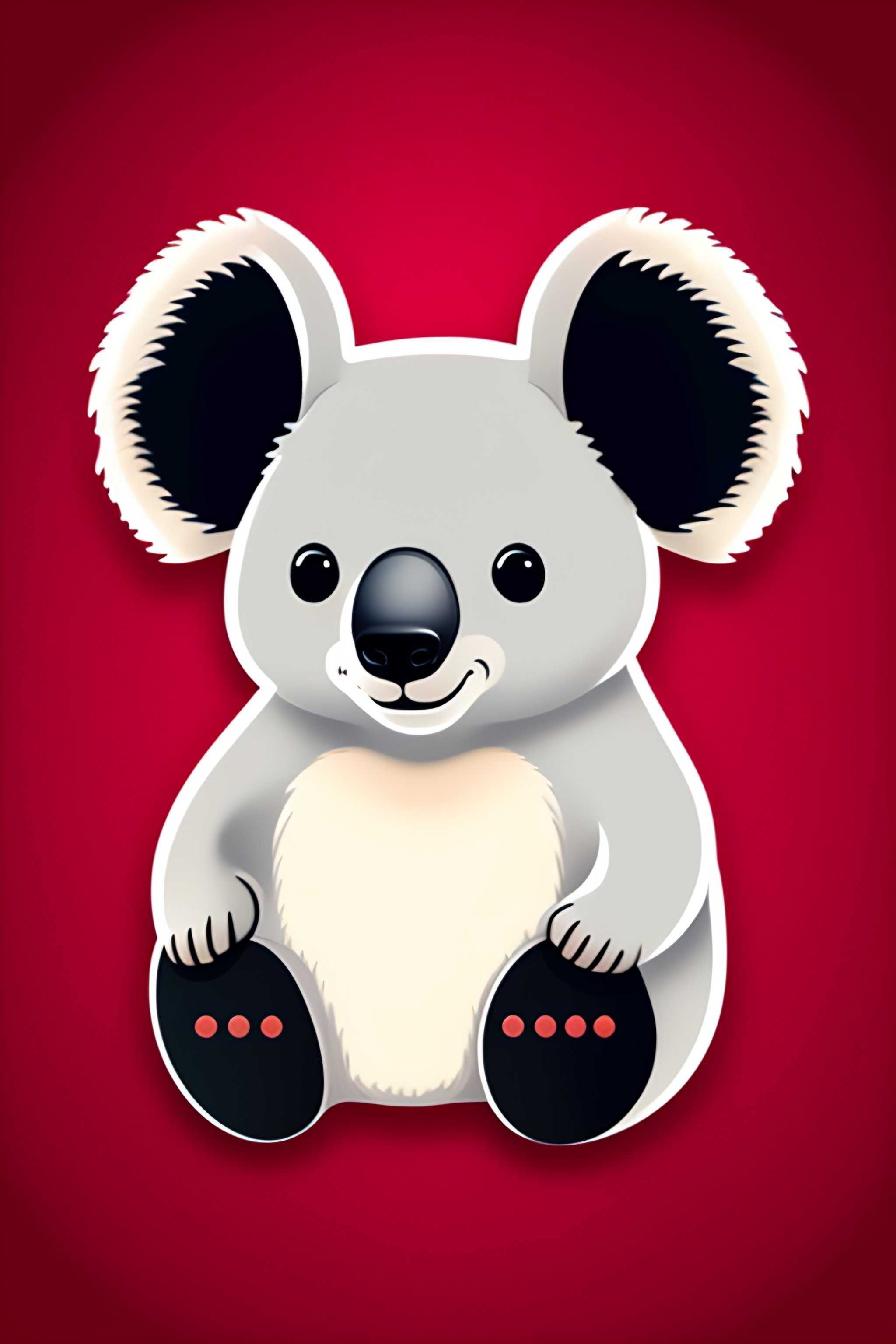 Lexica - Cute whatsapp emoji of a koala bear, vector, white background, sticker effect