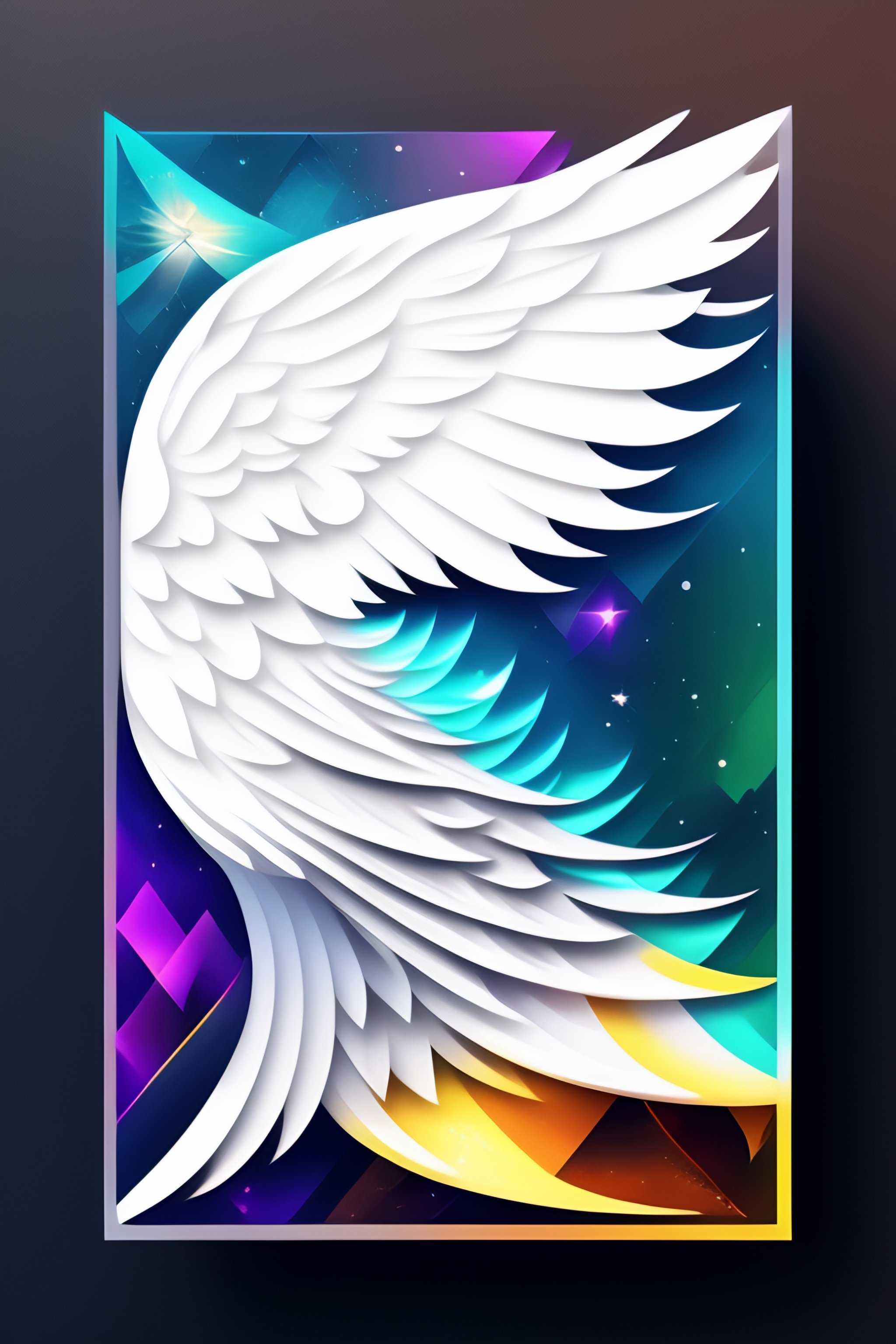 Lexica - White phoenix on salt crystals simple background simplified ...