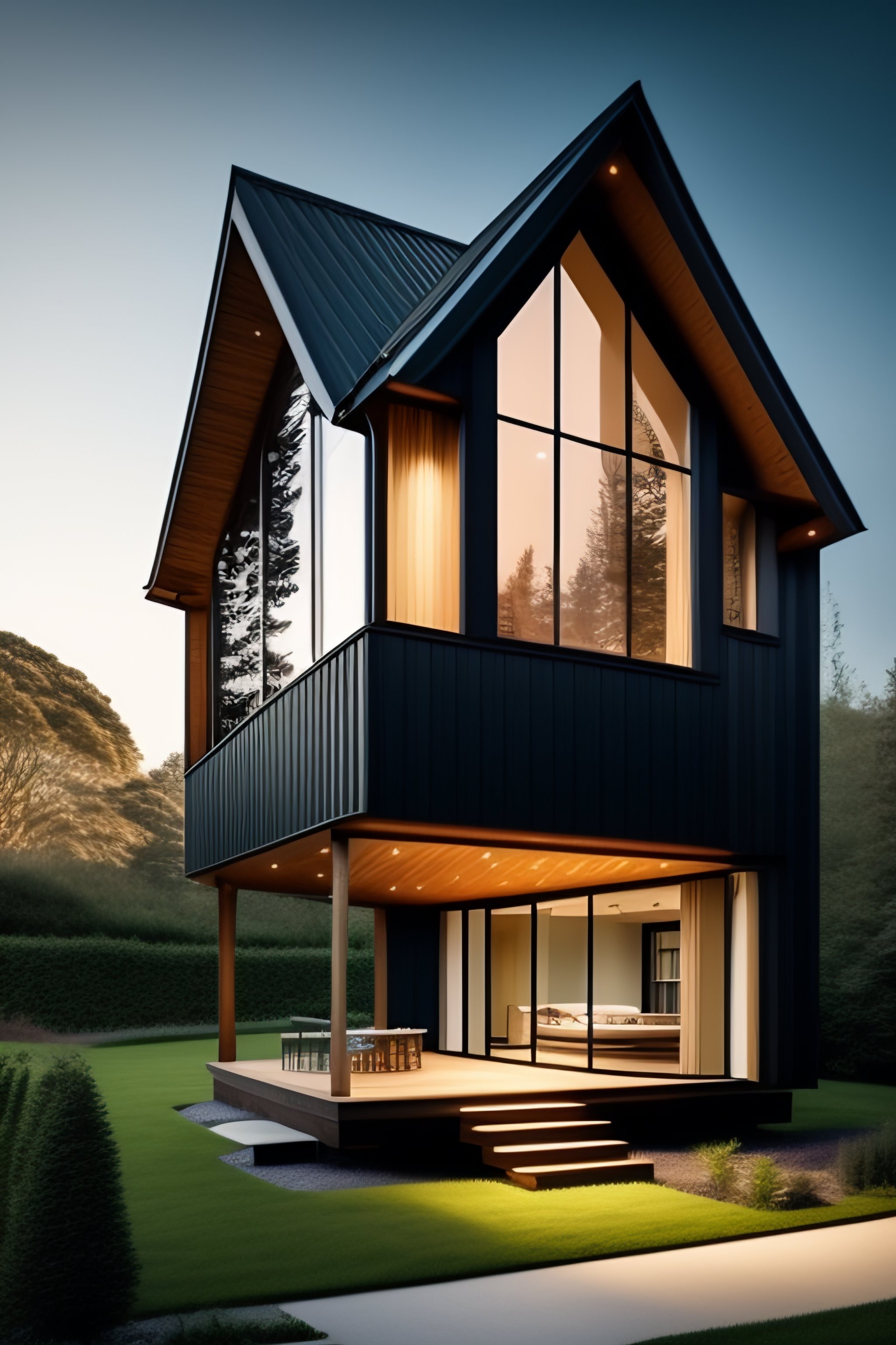 Lexica - House-shape house , gabled roof , CLTpanel