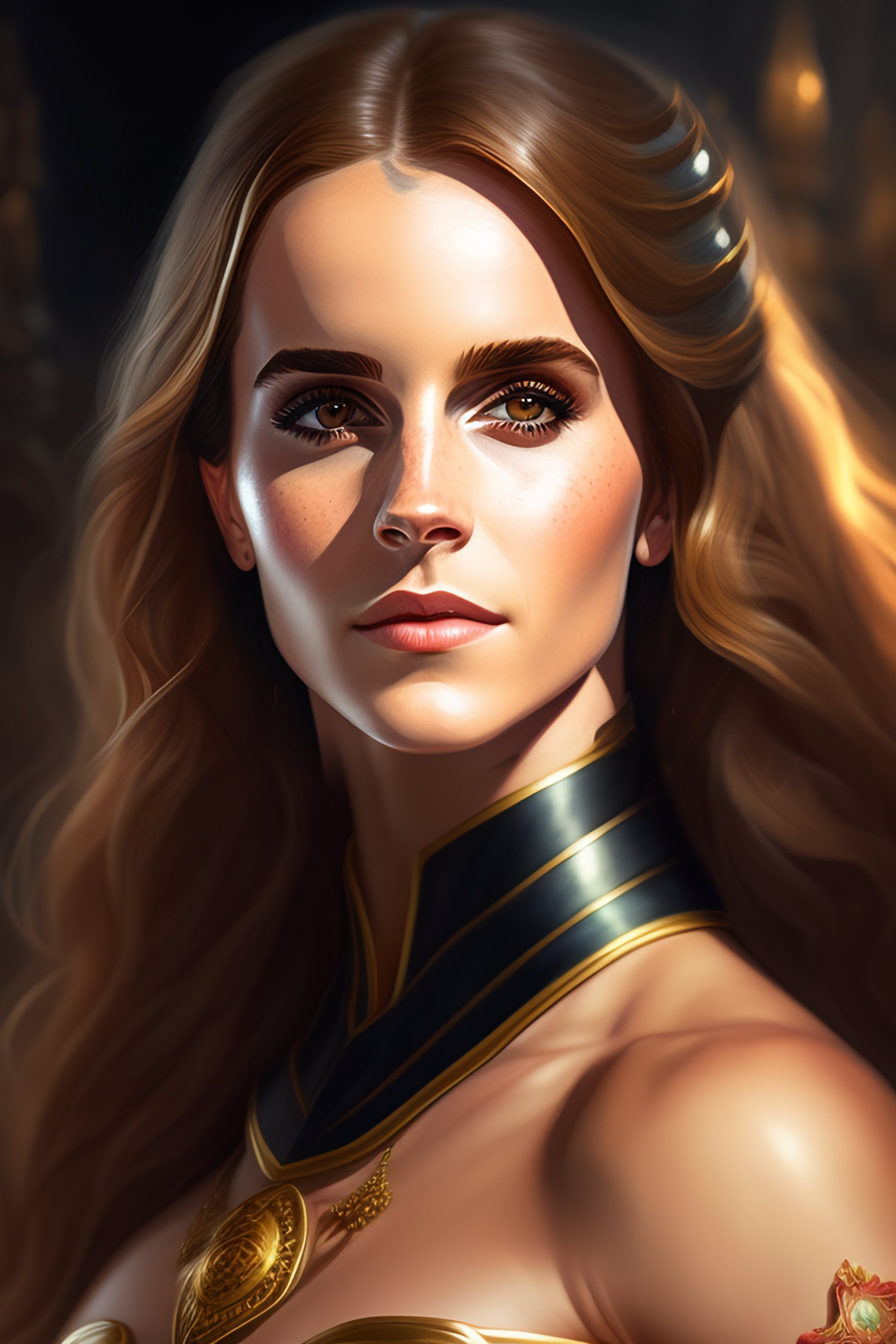 Lexica - Full potrait of Emma watson Muscular and powerful medieval ...