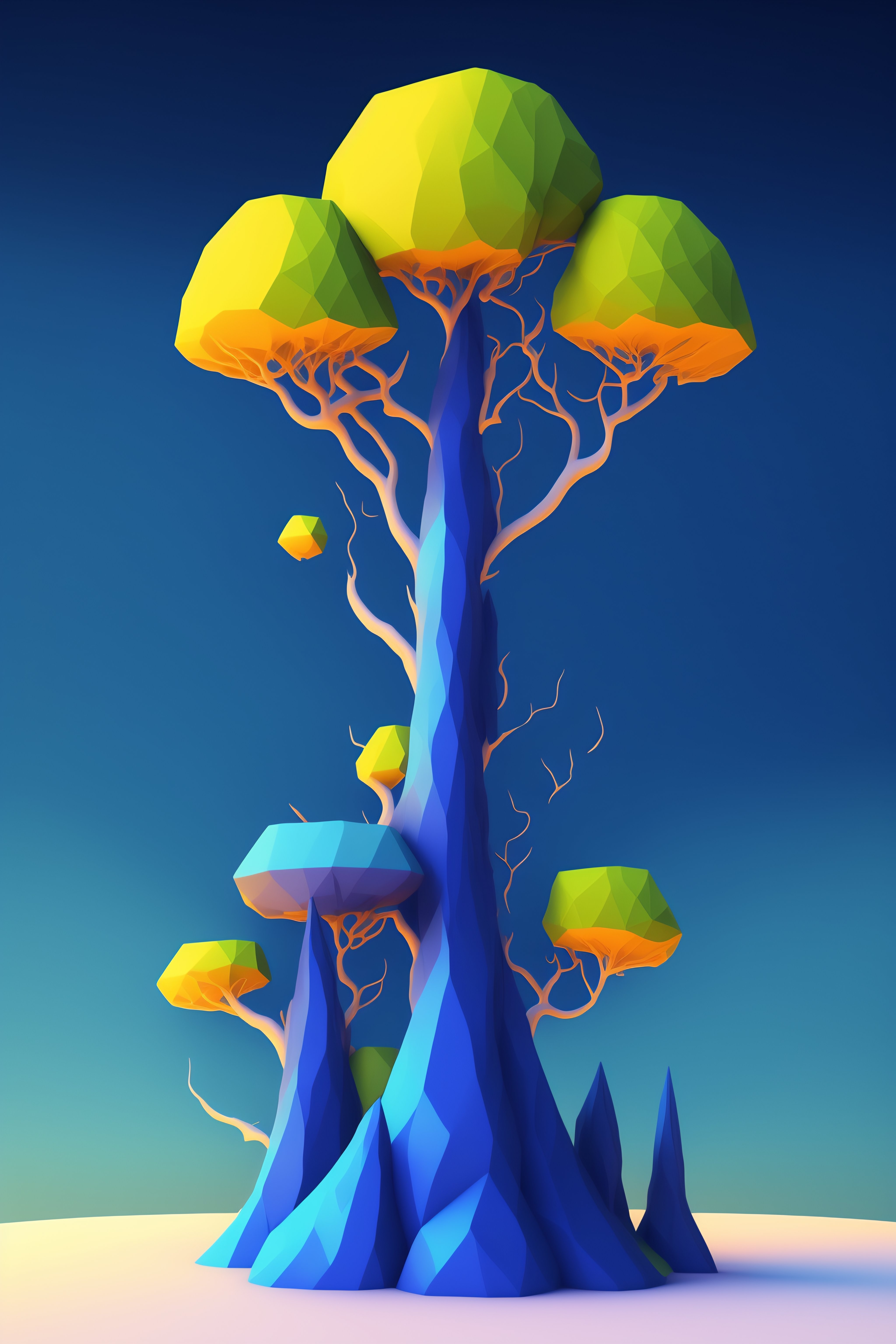 Lexica - Stylized 3d model of an alien group of trees with weird ...