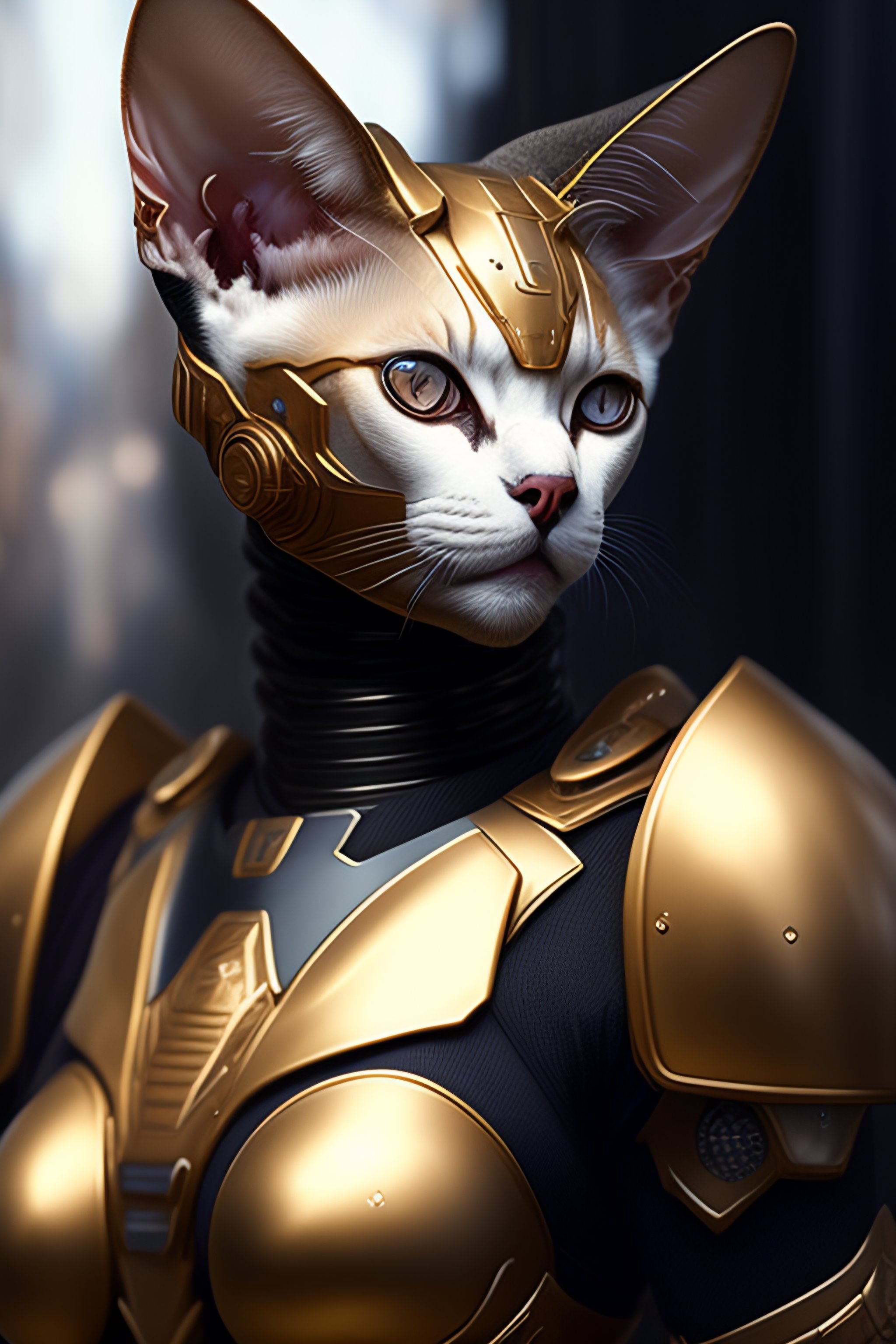 Lexica - A siamese cat as the doomslayer, realistic scifi cyberpunk ...