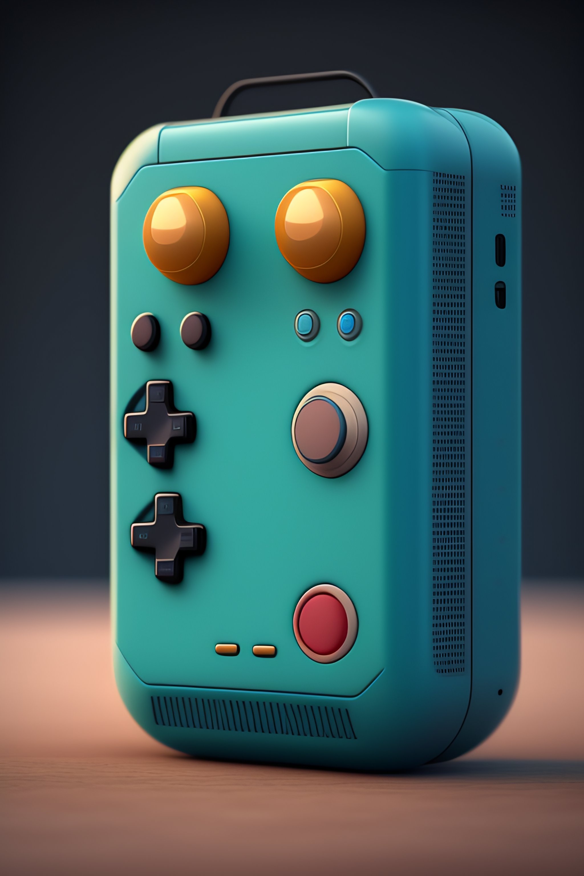 Lexica - A realistic image of an anthropomorphic gameboy, BMO adventure ...