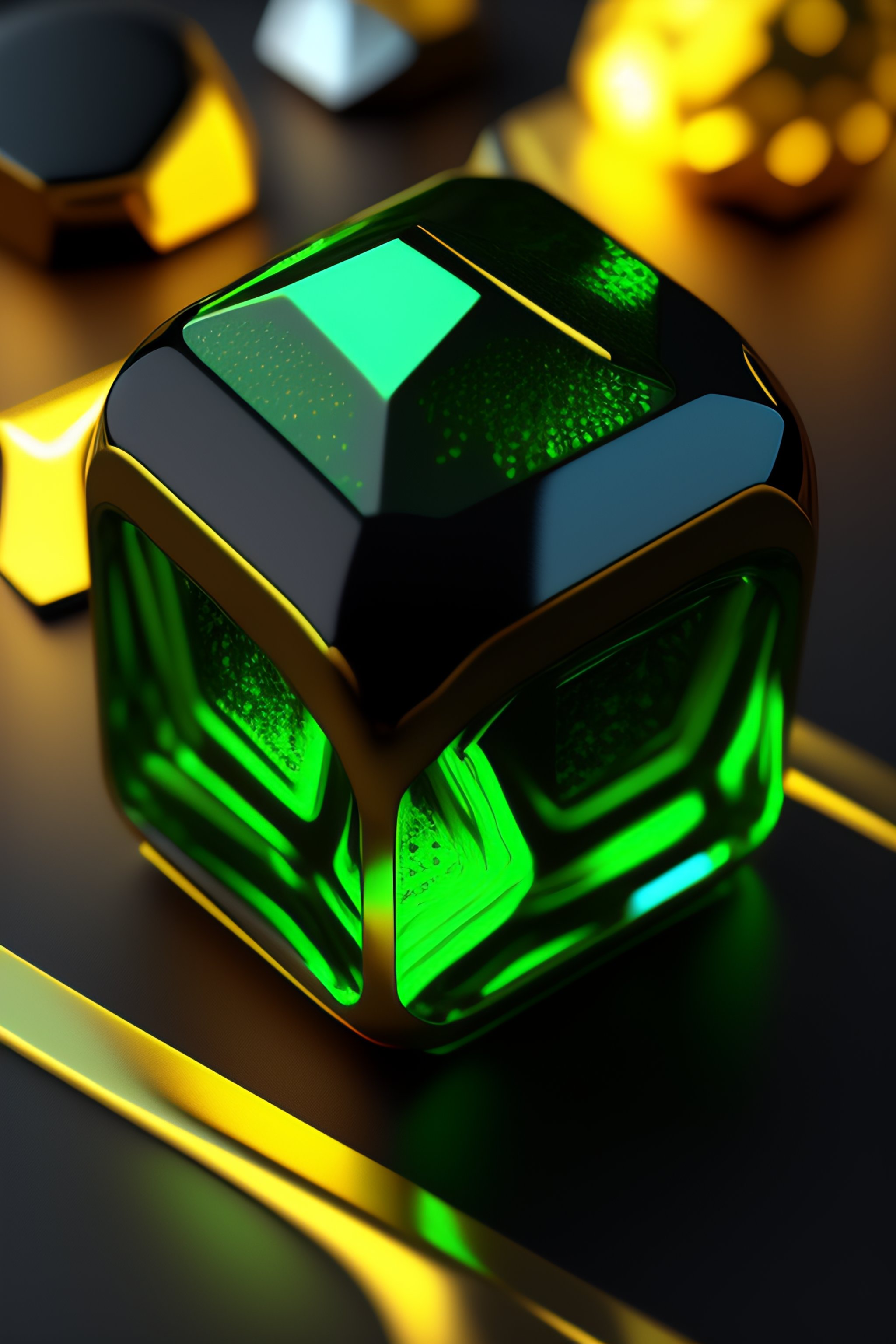 Lexica - A photorealistic render of a metallic crystalline neotribal ...