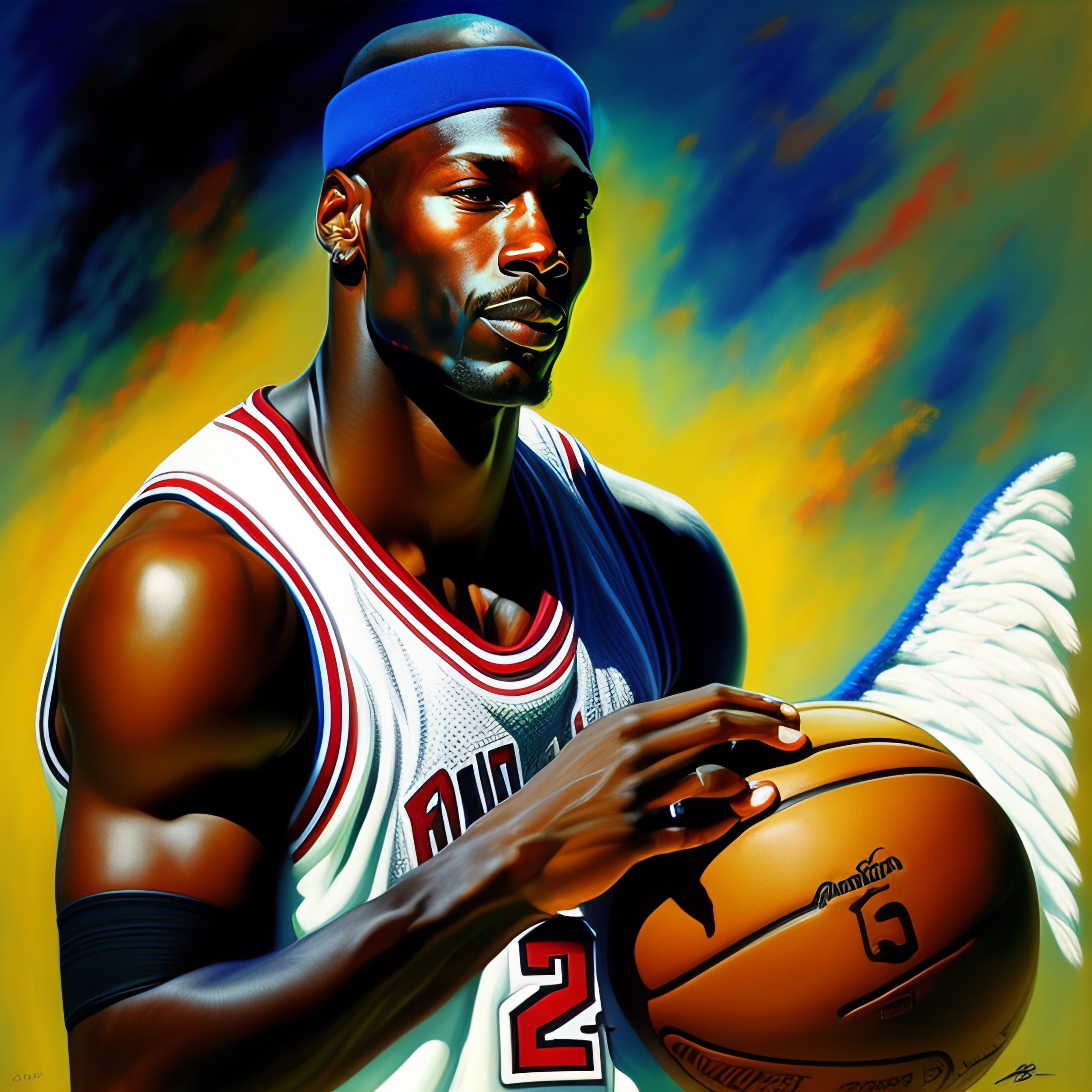 Lexica - Michael jordan as an angel painted by monet