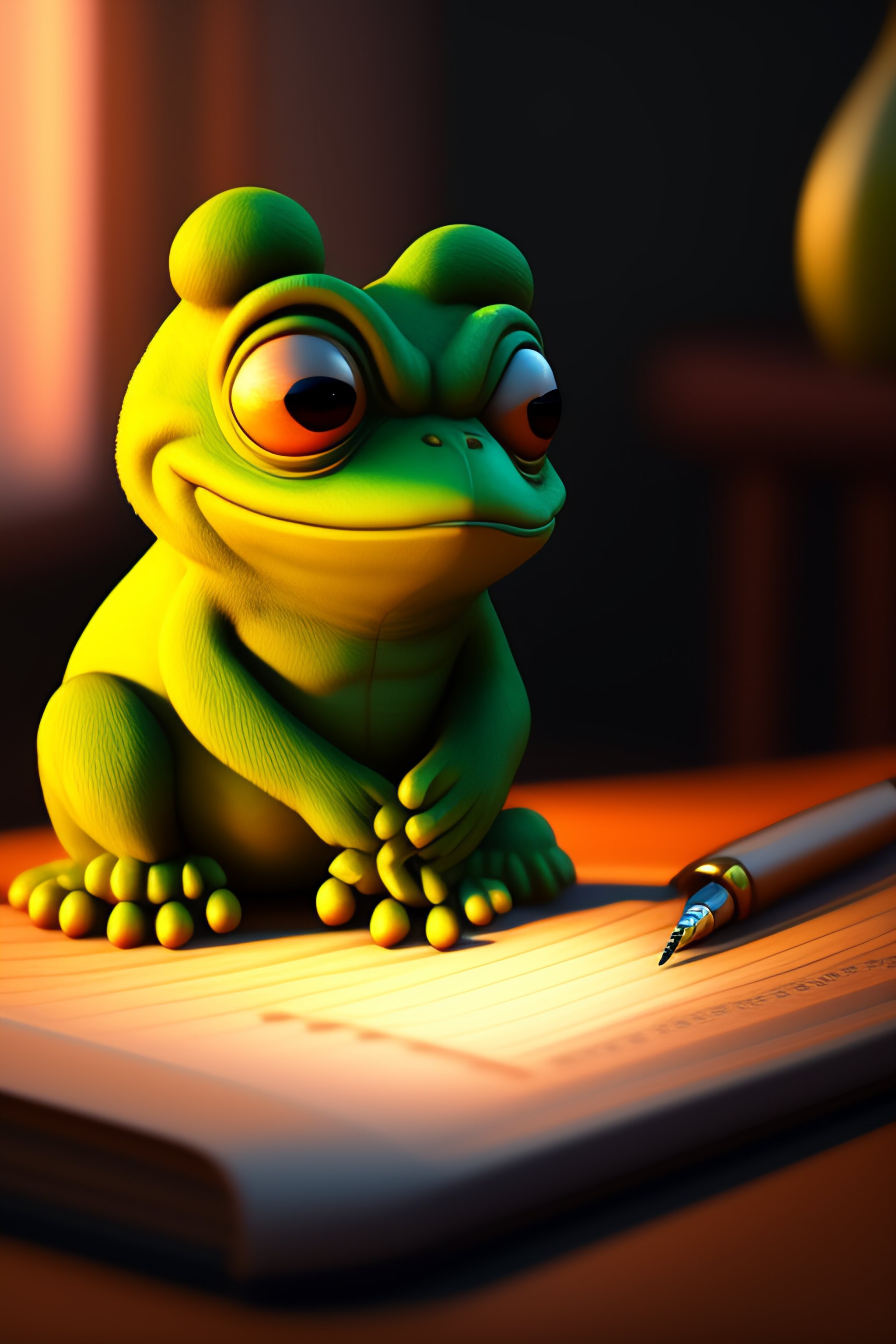 Lexica - An exhausted pepe the frog commiting tax fraud, paperwork ...