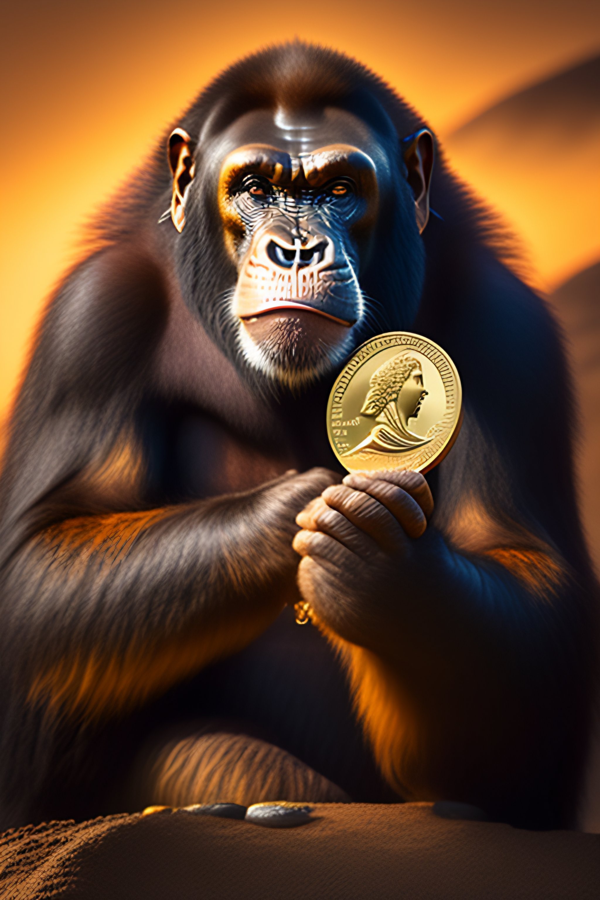 Lexica - Ape holding coins