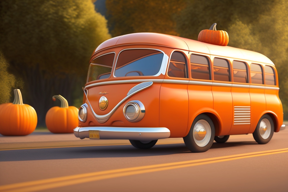 Lexica - Funny pumpkin bus with kids hyper-realistic, 8k, ultra hd ...