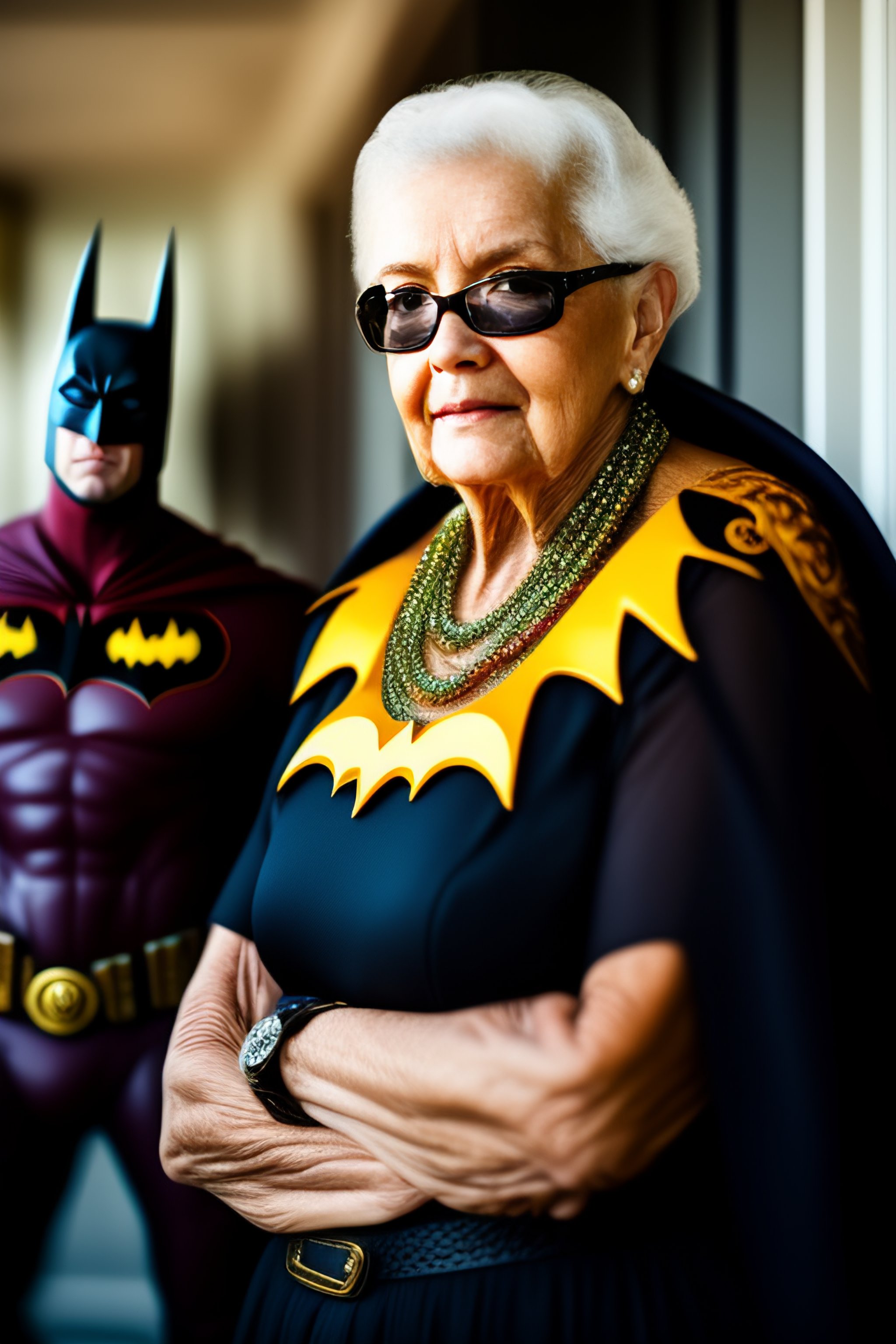 Lexica - Portrait from the waist up of an elderly grandmother dressed ...