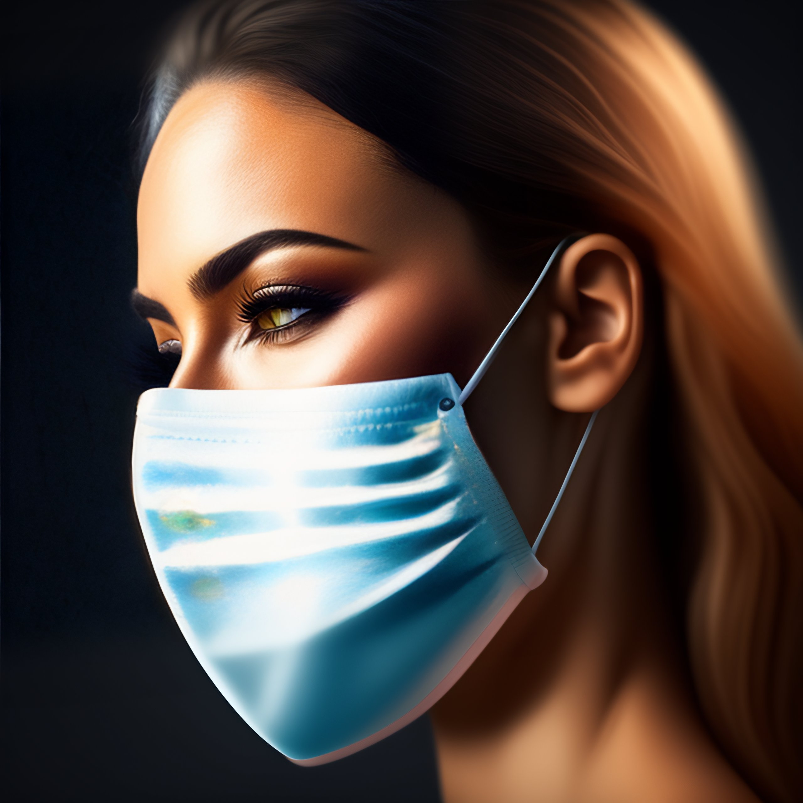 Lexica - Realistic utra face mask with br brushed background