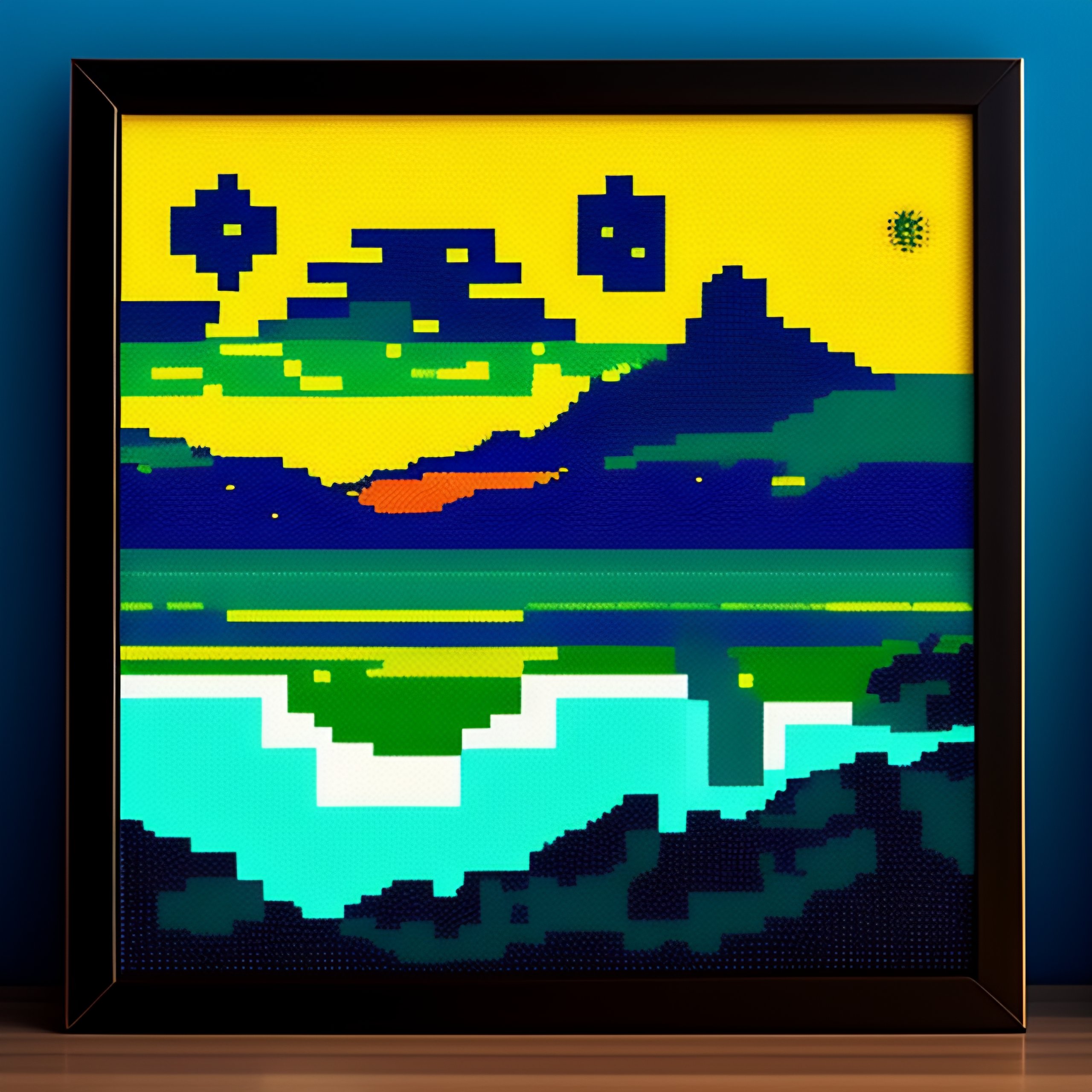 Lexica - Noche estrellada de van Gogh pixel art