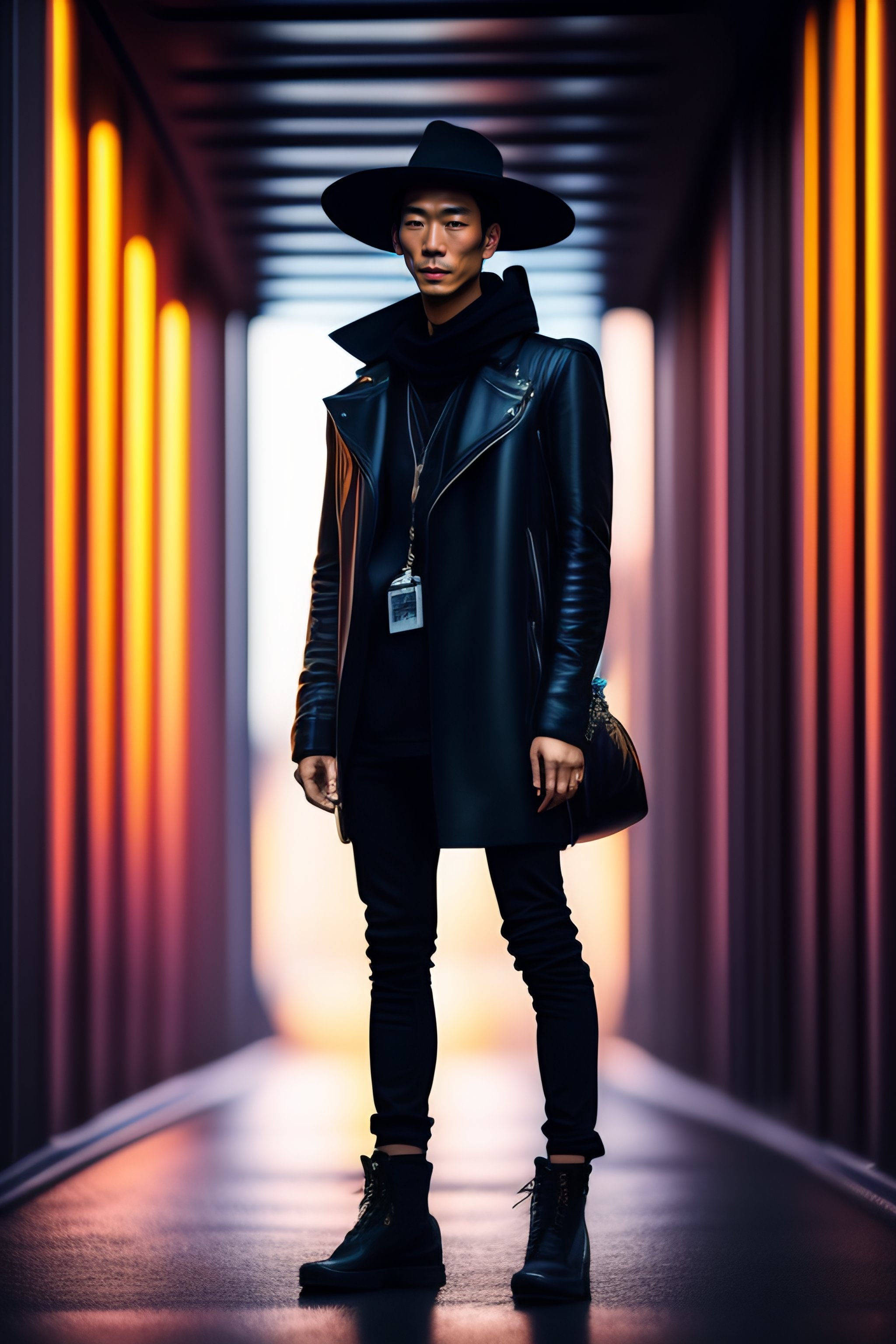 Lexica - A black hat hacker, skinny guy, cyberpunk style, in the middle ...